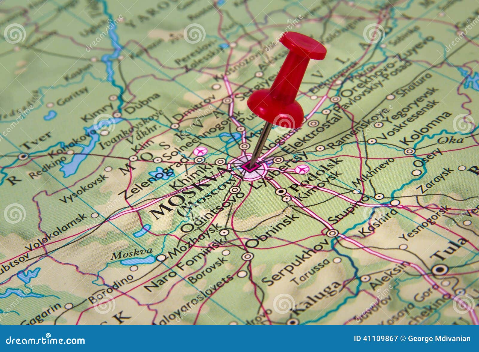 Moscow in map stock image. Image of street, cartography - 41109867