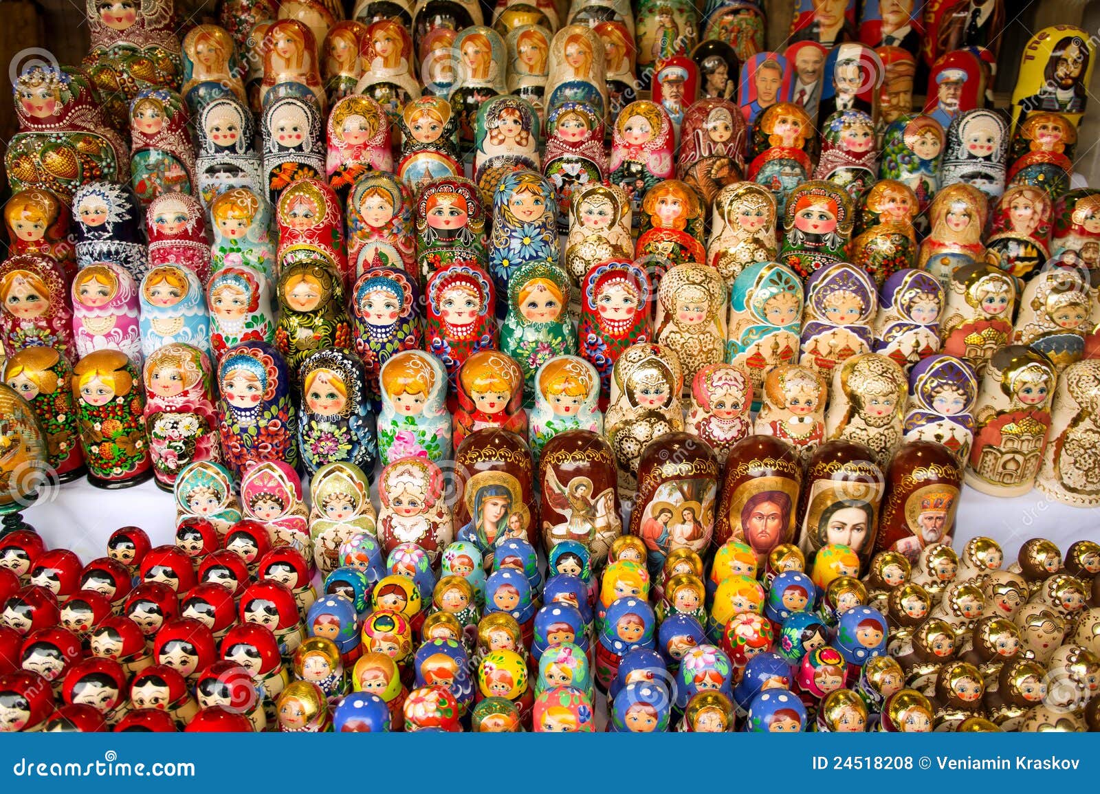 Moscow, Matryoshka at Russian Market Stock Photo - Image of figure ...