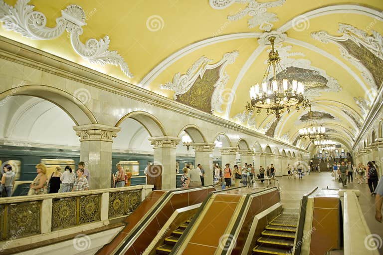 Moscow metro editorial stock photo. Image of blue, commuter - 20358473
