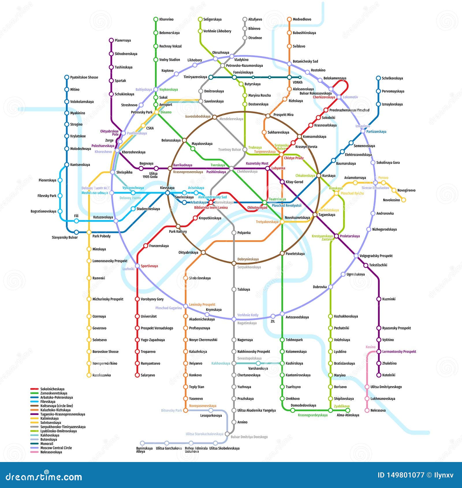 Moscow metro map stock vector. Illustration of rail - 149801077