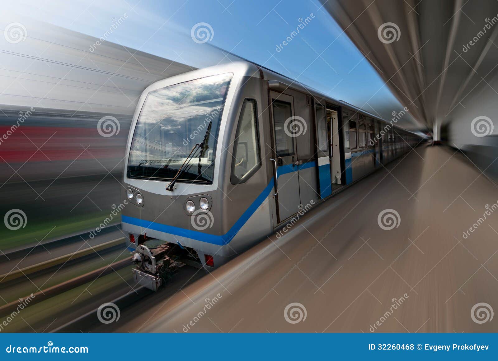 Moscow Metro Train in Motion Stock Photo - Image of vehicle, transport ...