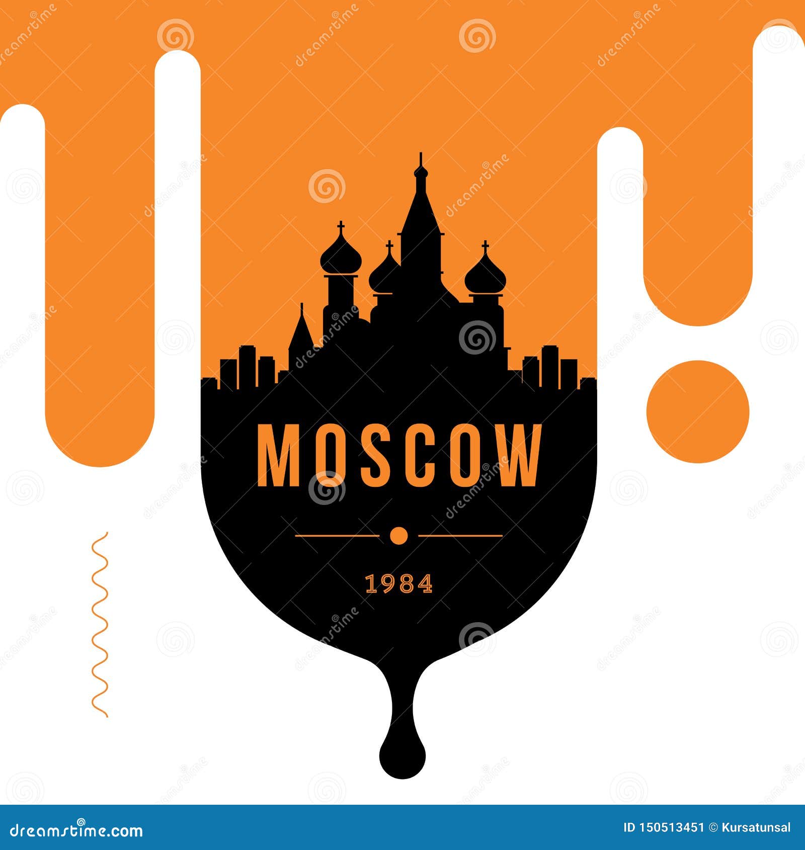 Moscow Modern Web Banner Design with Vector Linear Skyline Stock ...
