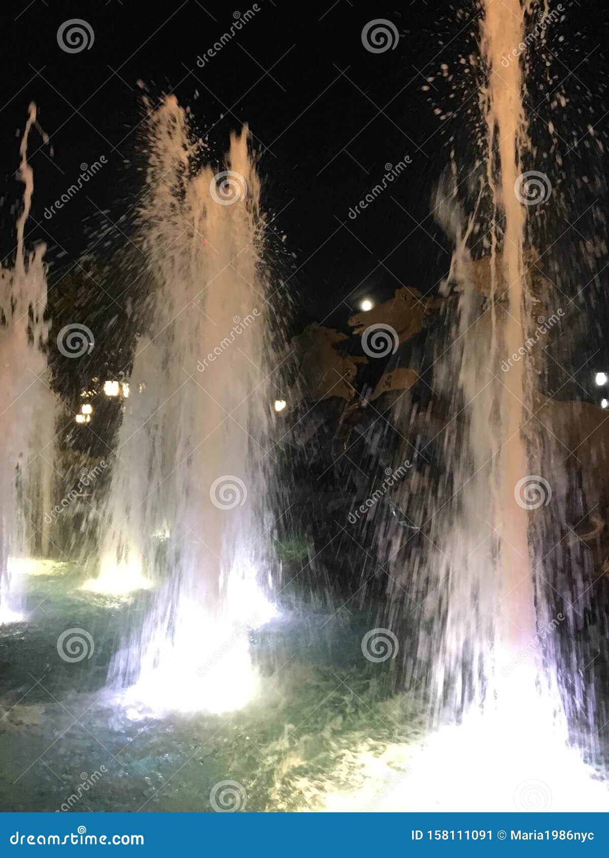 Moscow at Night in Russia during Fall. Stock Image - Image of fountain ...