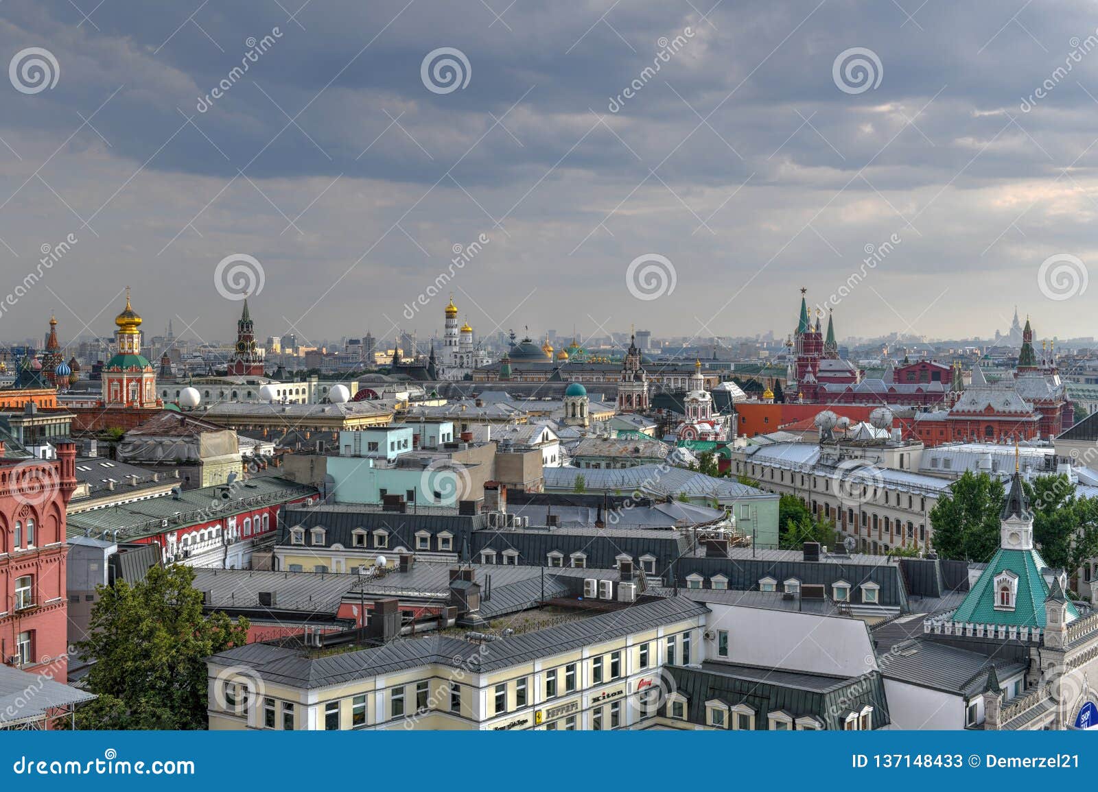 Moscow Panorama - Russia stock image. Image of roof - 137148433