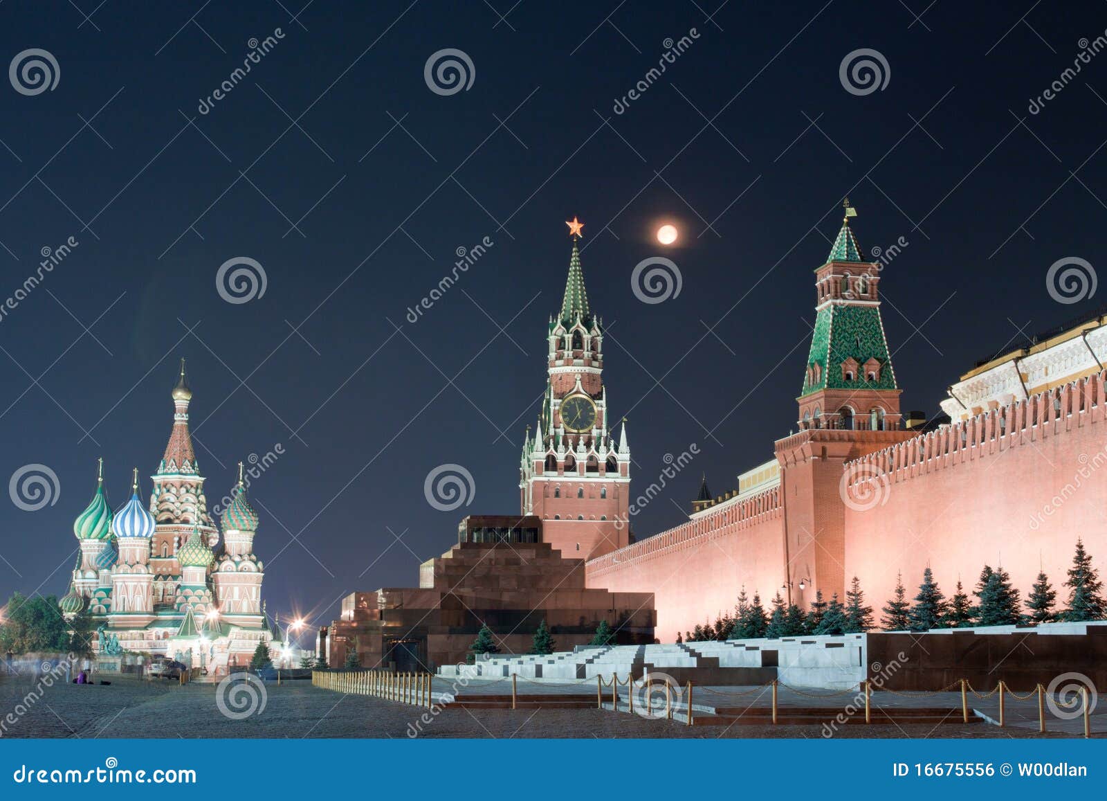 Moscow Red square at night stock photo. Image of lenin - 16675556