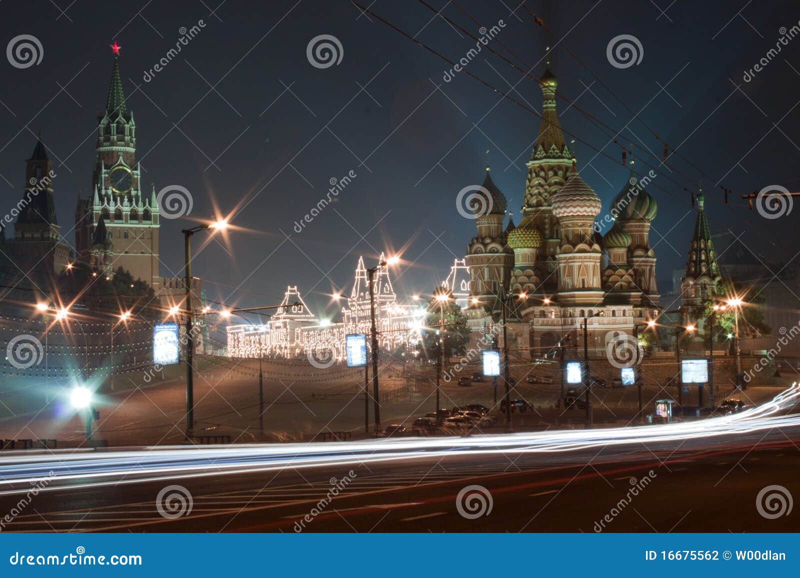 Moscow Red square at night stock photo. Image of traveller - 16675562