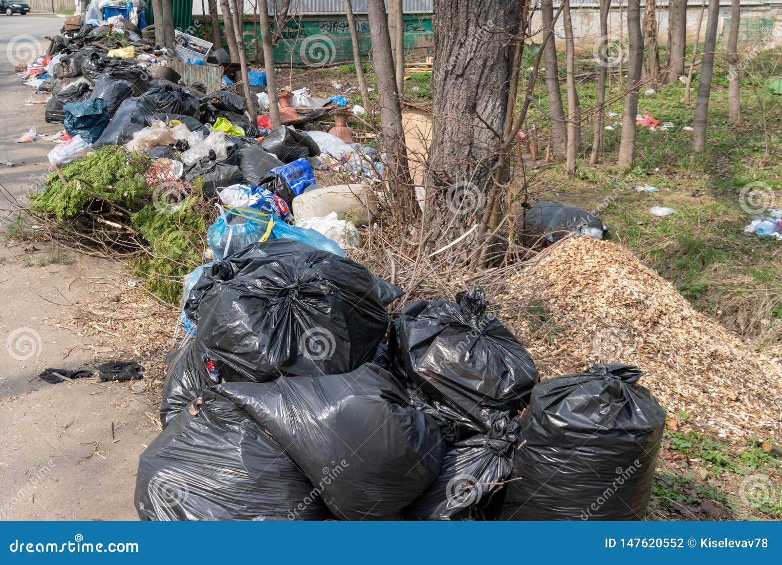 Moscow Region, Russia - April 26, 2019: Garbage Dump on the Side of the ...