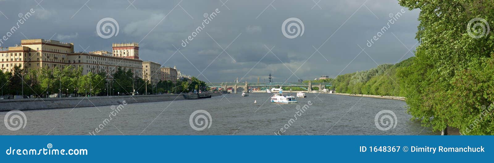 Moscow River embankment stock image. Image of cityscape - 1648367