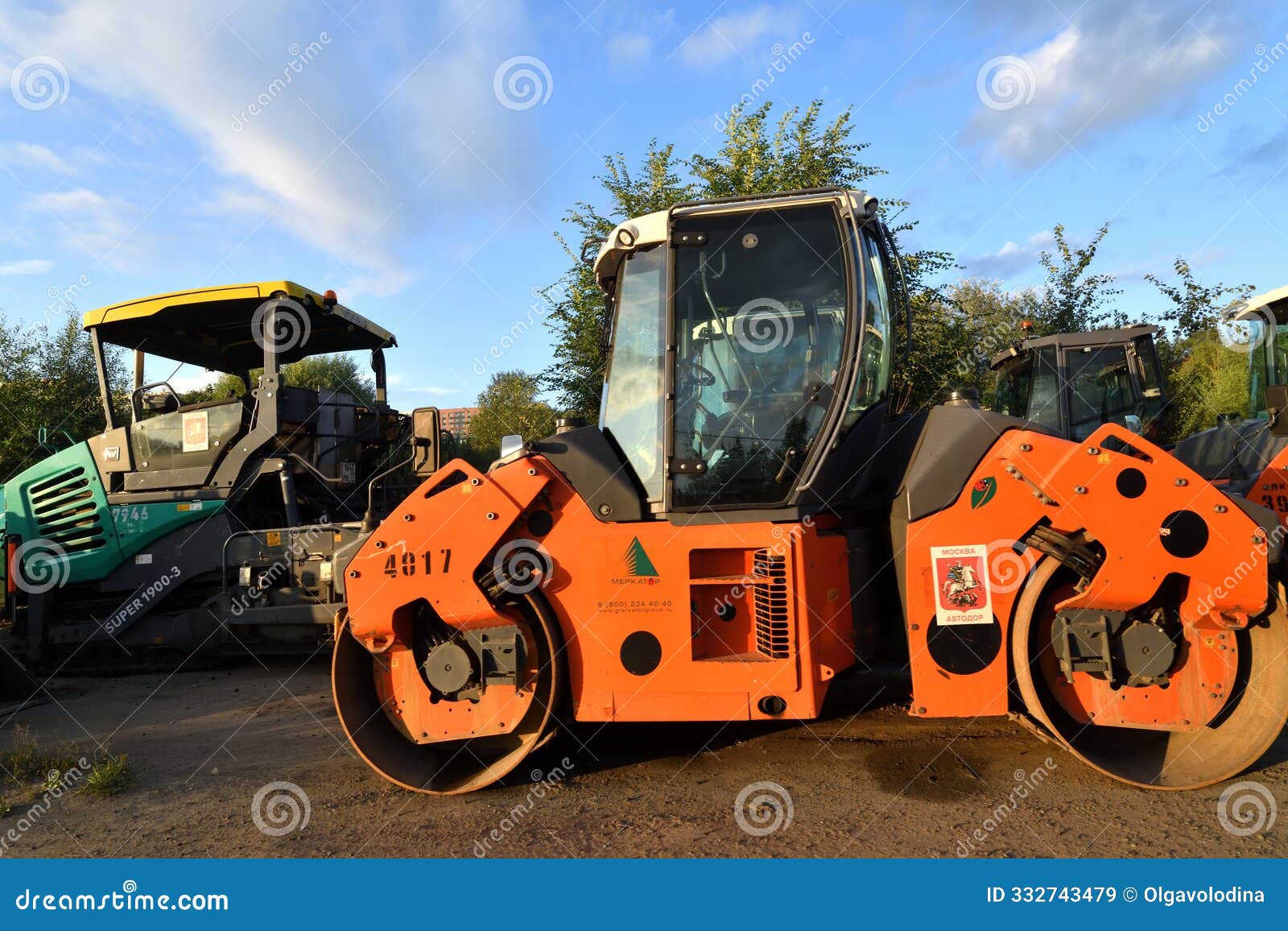 Moscow, Russia - Aug 8. 2024. Hamm Asphalt Rollers Stands on the Side ...