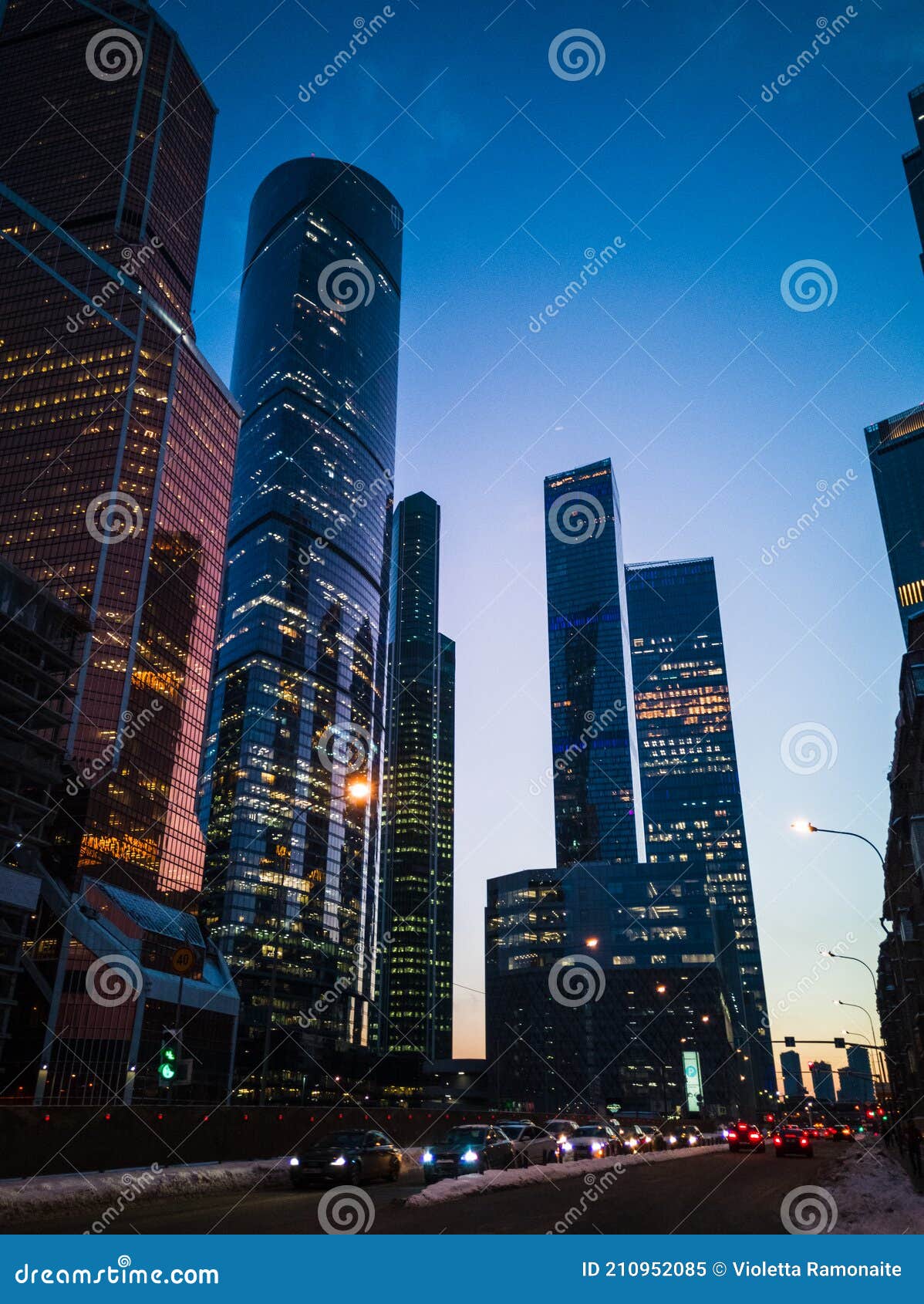 18.02.2021 Moscow, Russia. Downtown Moscow City. Stock Image - Image of ...