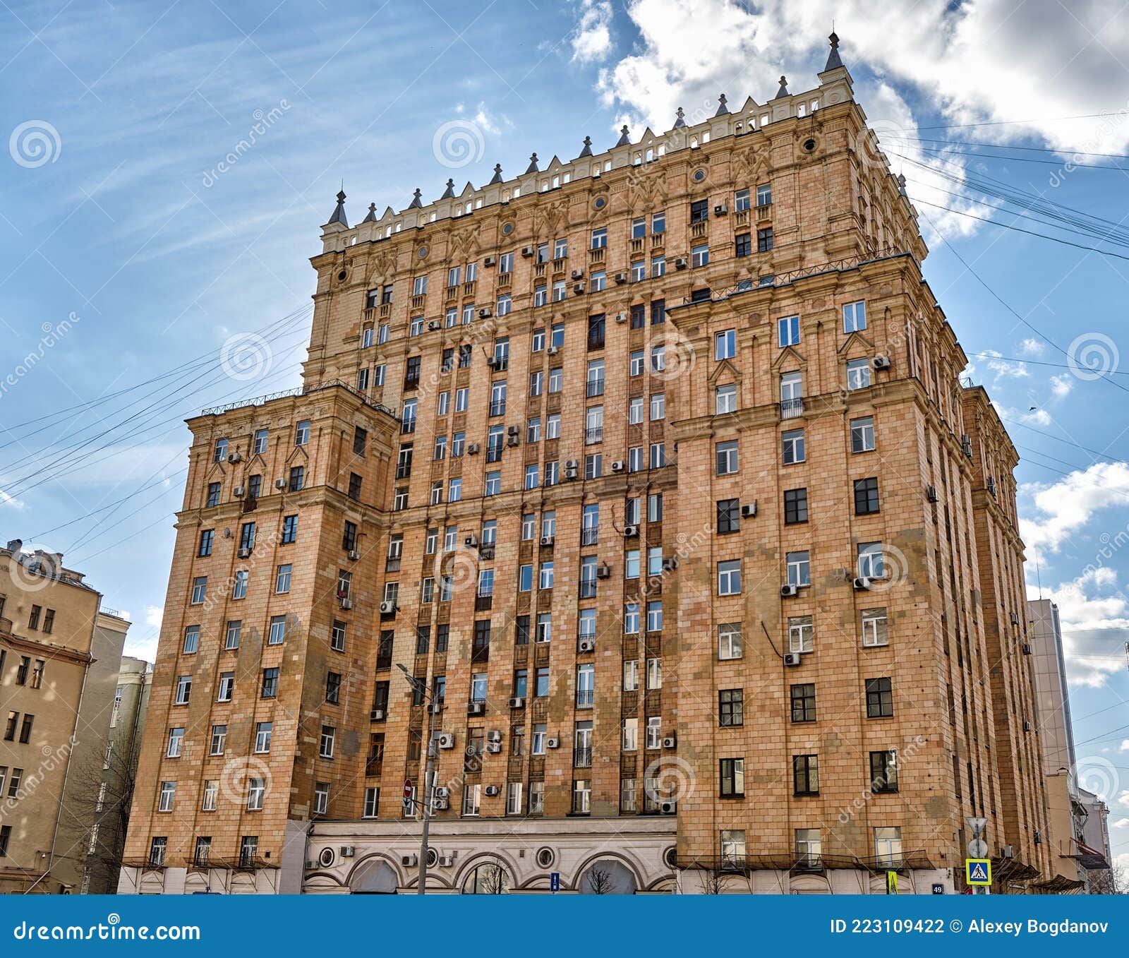 Moscow, Russia - 04.05.2021: Facade of the Typical Soviet Building in ...