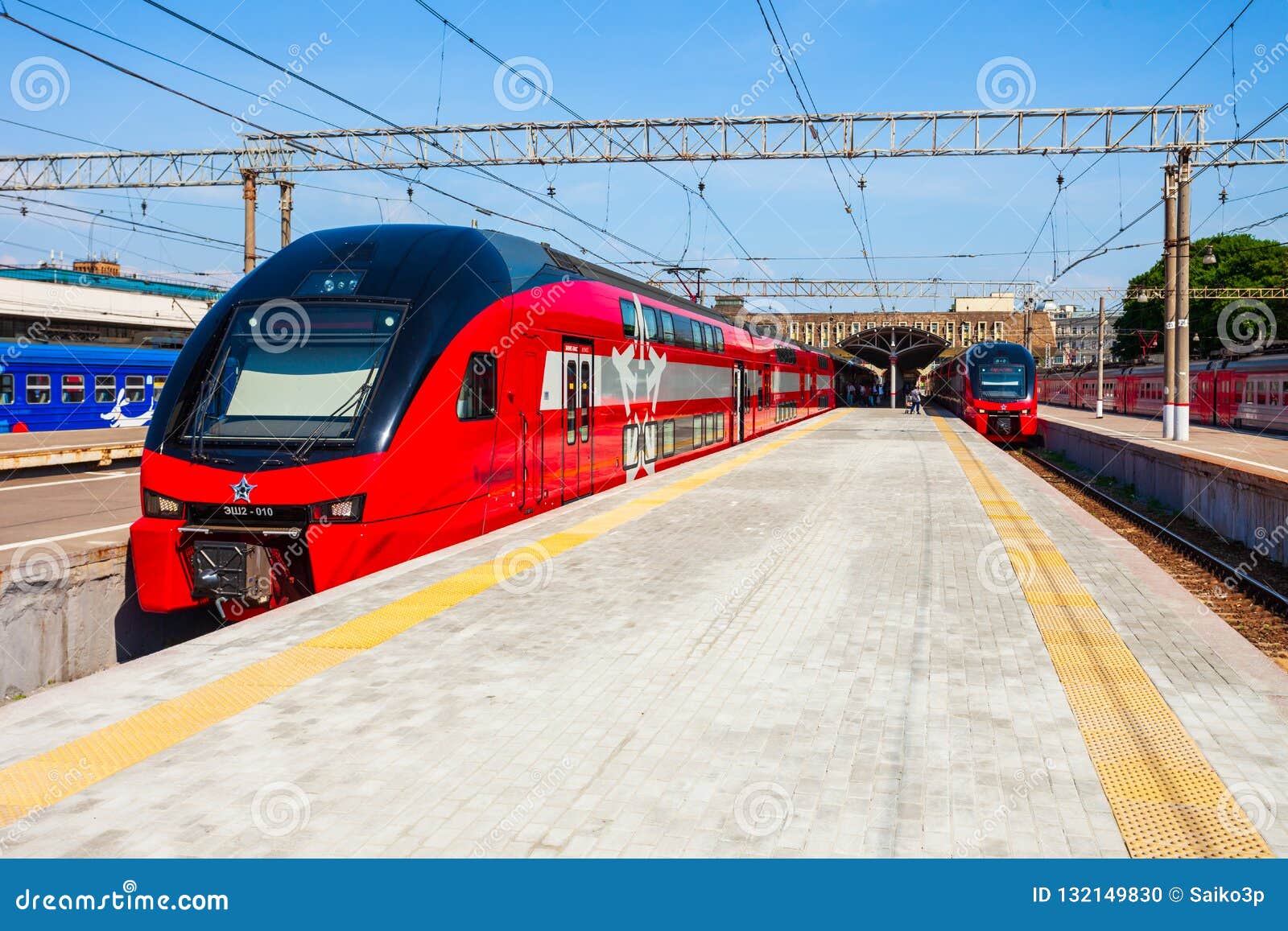 Double-decker Aeroexpress Train in Moscow Editorial Image - Image of ...