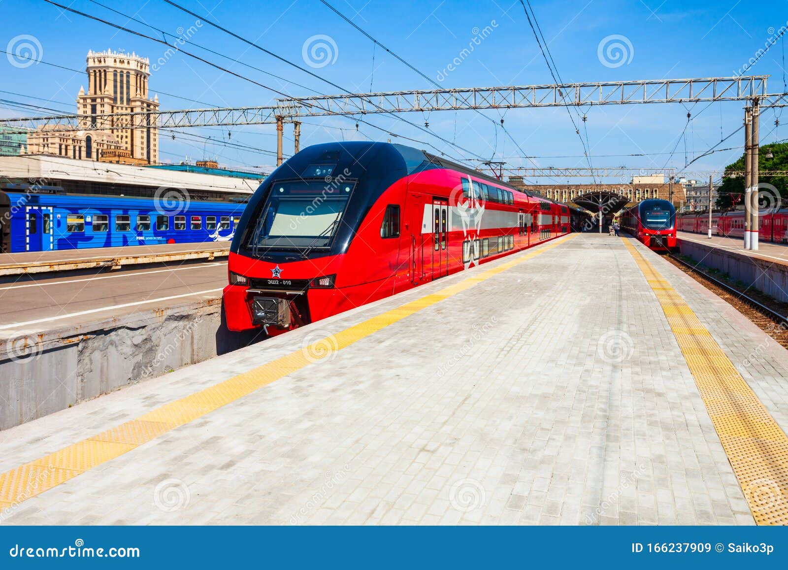 Double-decker Aeroexpress Train in Moscow Editorial Stock Image - Image ...