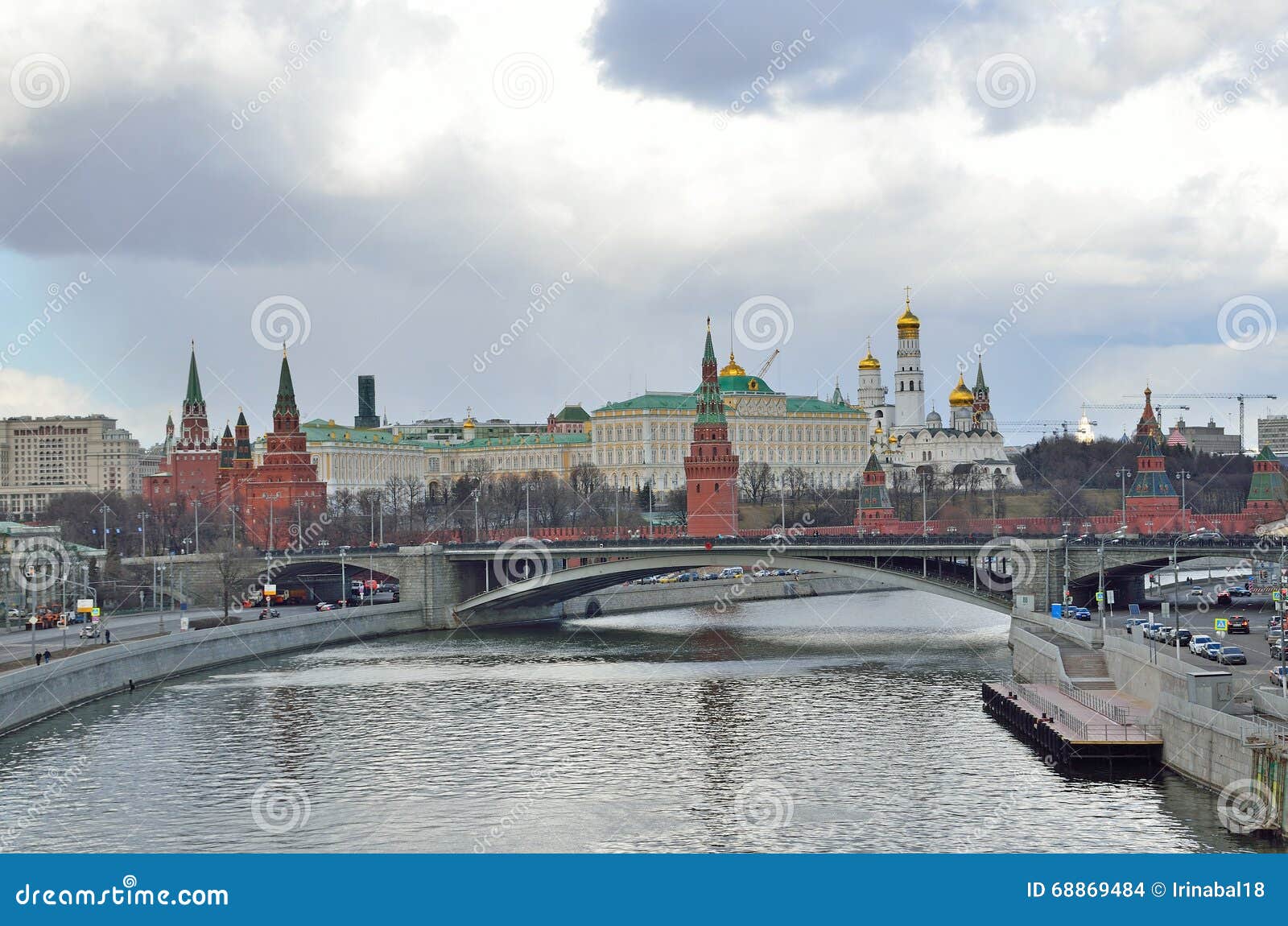 Moscow, Russia, Kremlin in Rainy Weather Stock Photo - Image of church ...