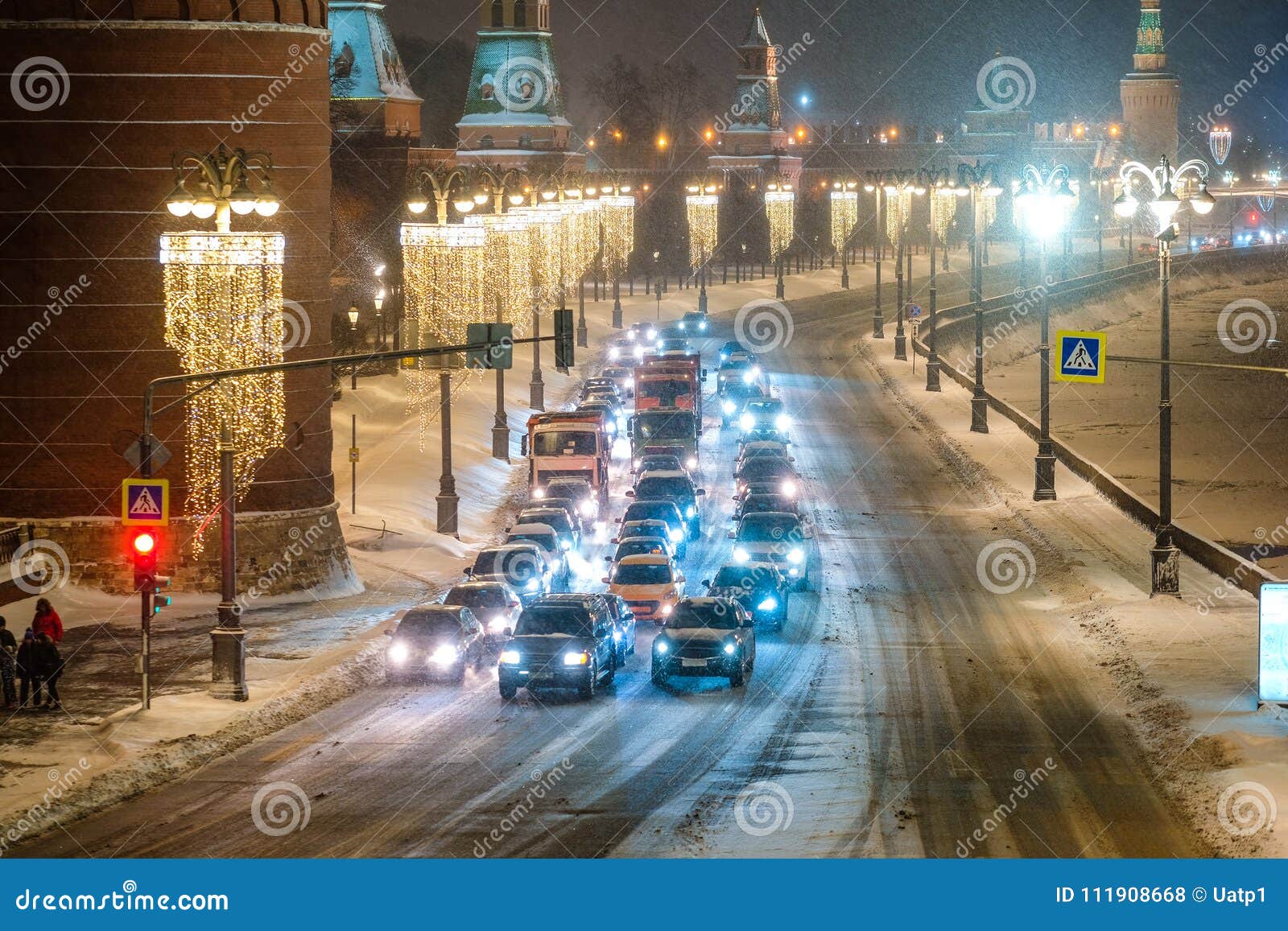 Traffic jam in Moscow stock photo. Image of kremlin - 111908668