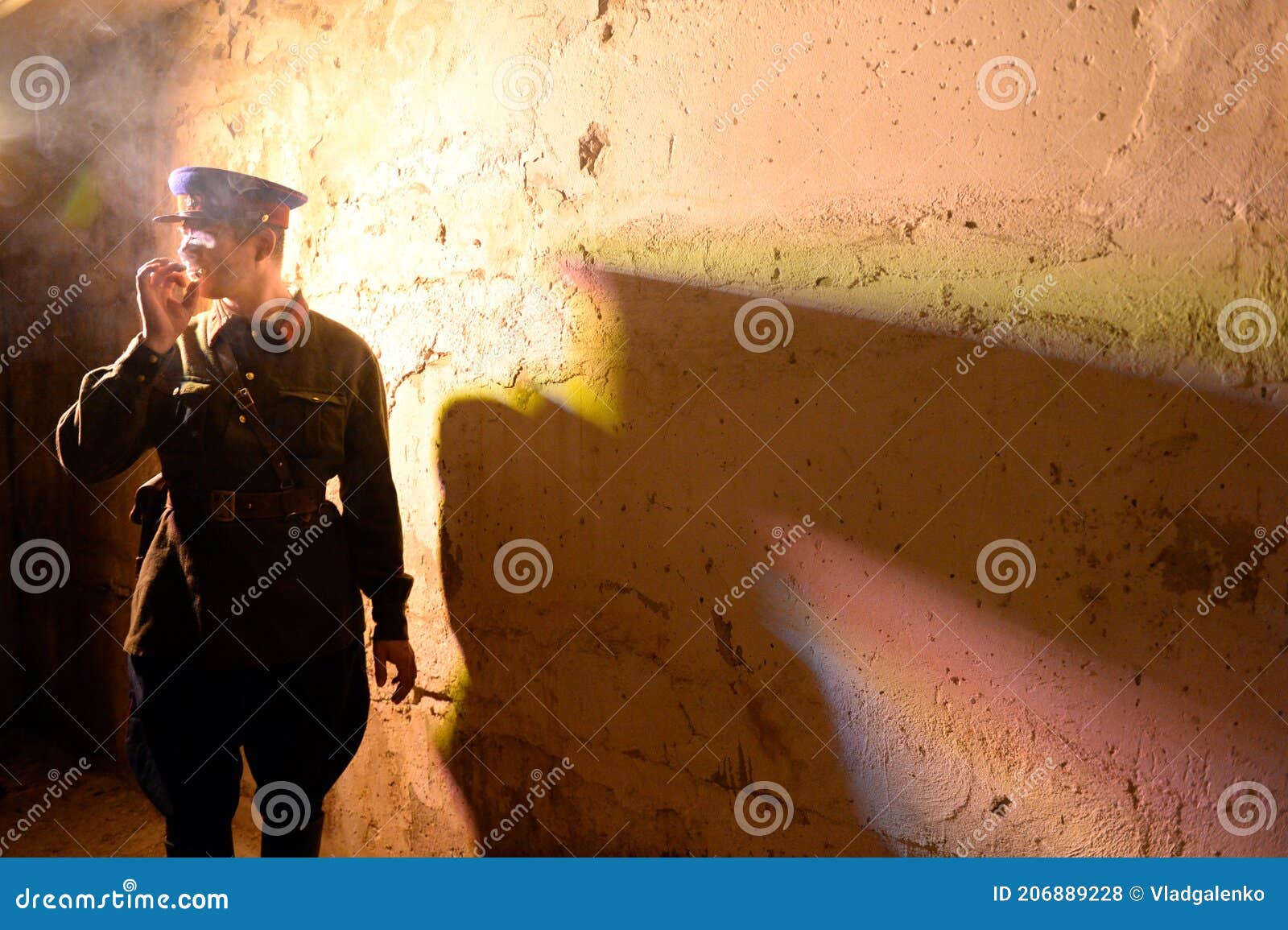 Unknown Reenactor in the Uniform of 1941 Commander of the Military Unit ...