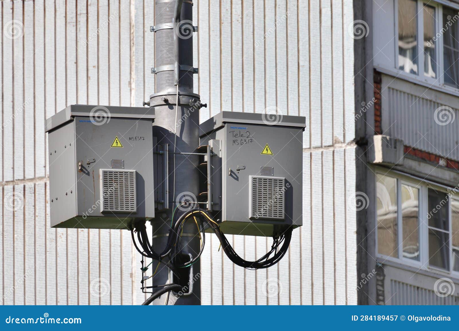 Moscow, Russia - May 14. 2021. Base Stations for Cellular Networks on a ...