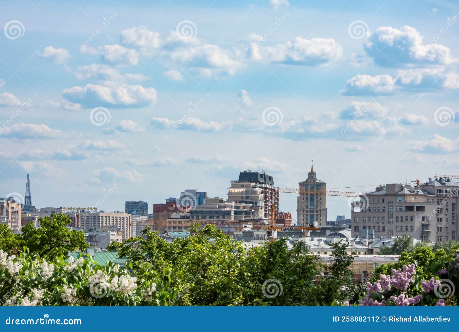 Moscow, Russia - May 22, 2019. View of Spring Moscow from the Moscow ...