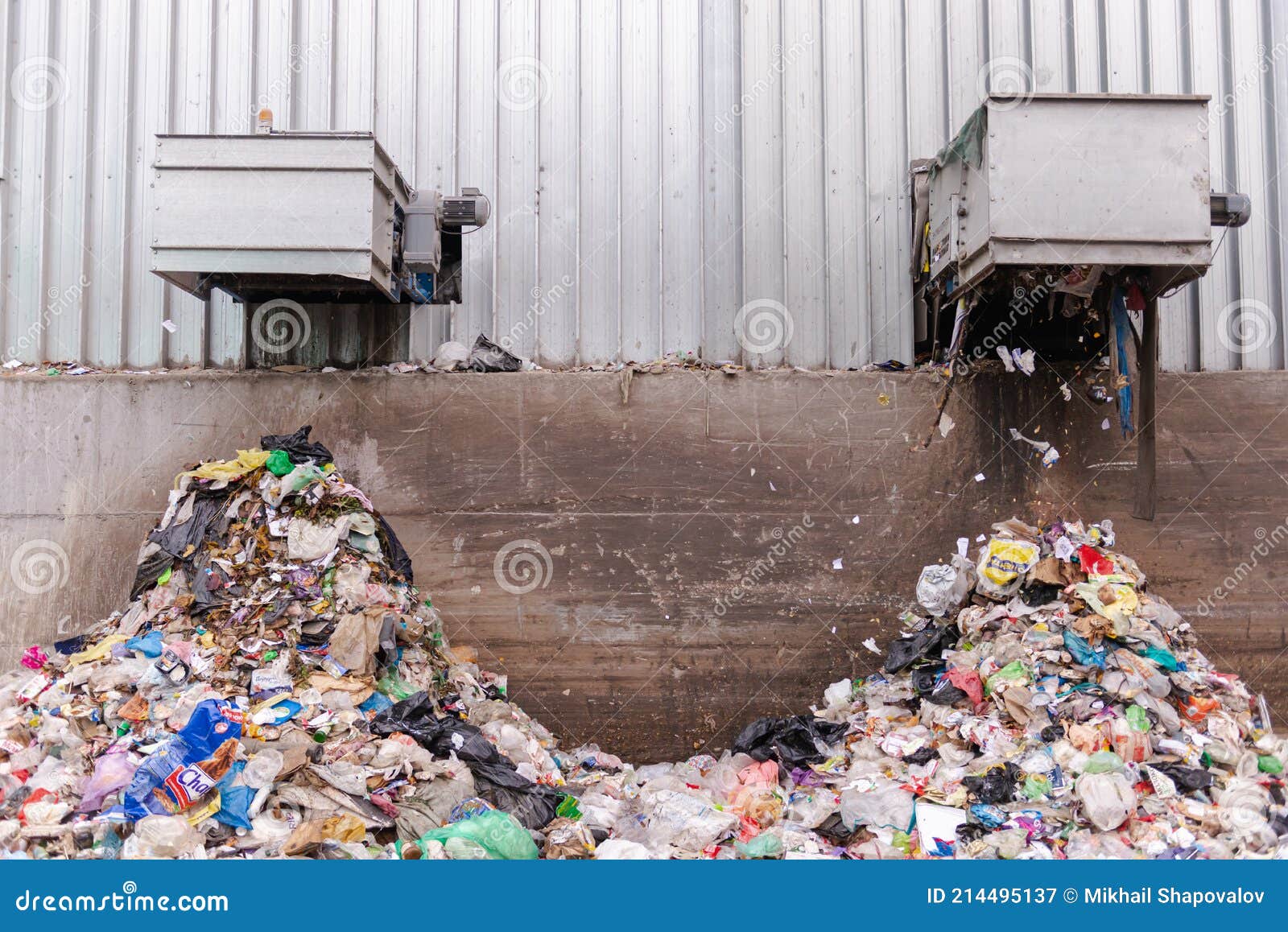 Garbage after sorting stock image. Image of dirty, building - 214495137