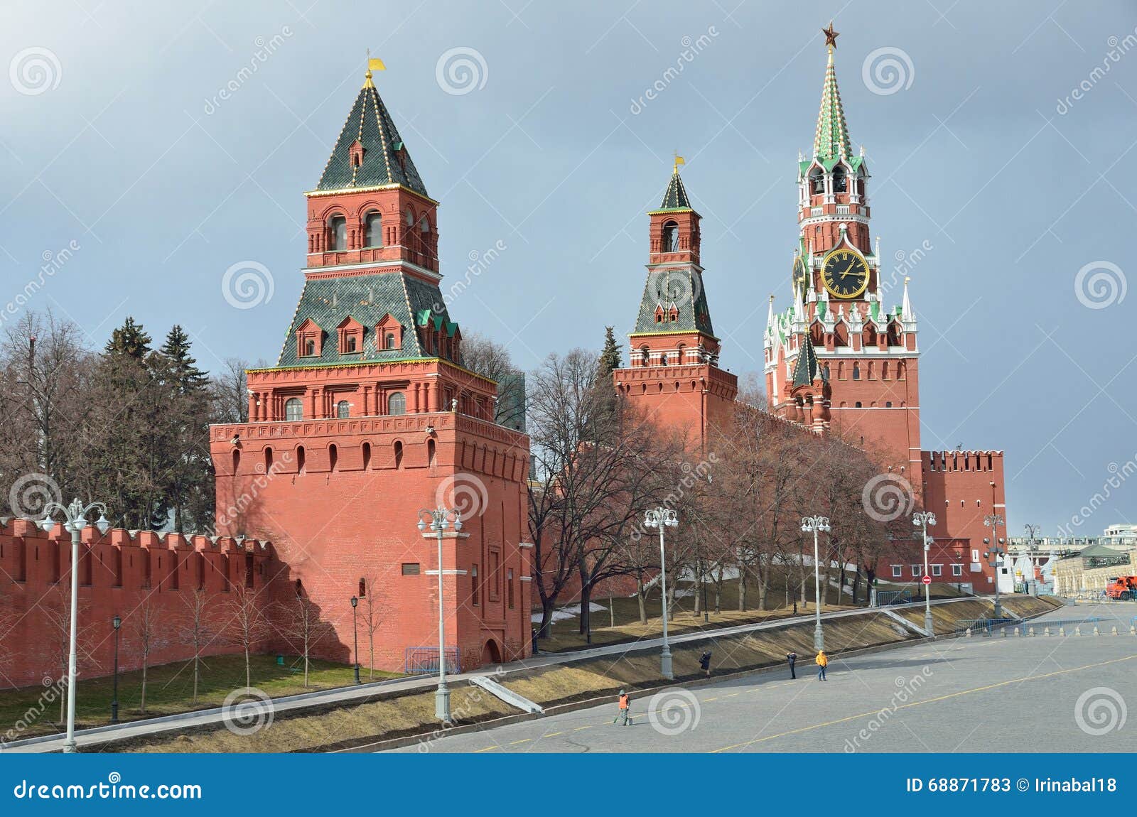 Moscow, Russia, Red Square, Towers of Kremlin Stock Image - Image of ...