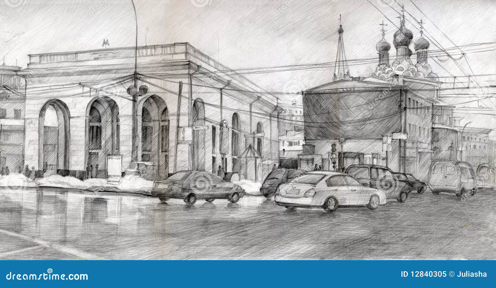 Moscow Square Drawing Royalty-Free Stock Photography | CartoonDealer ...