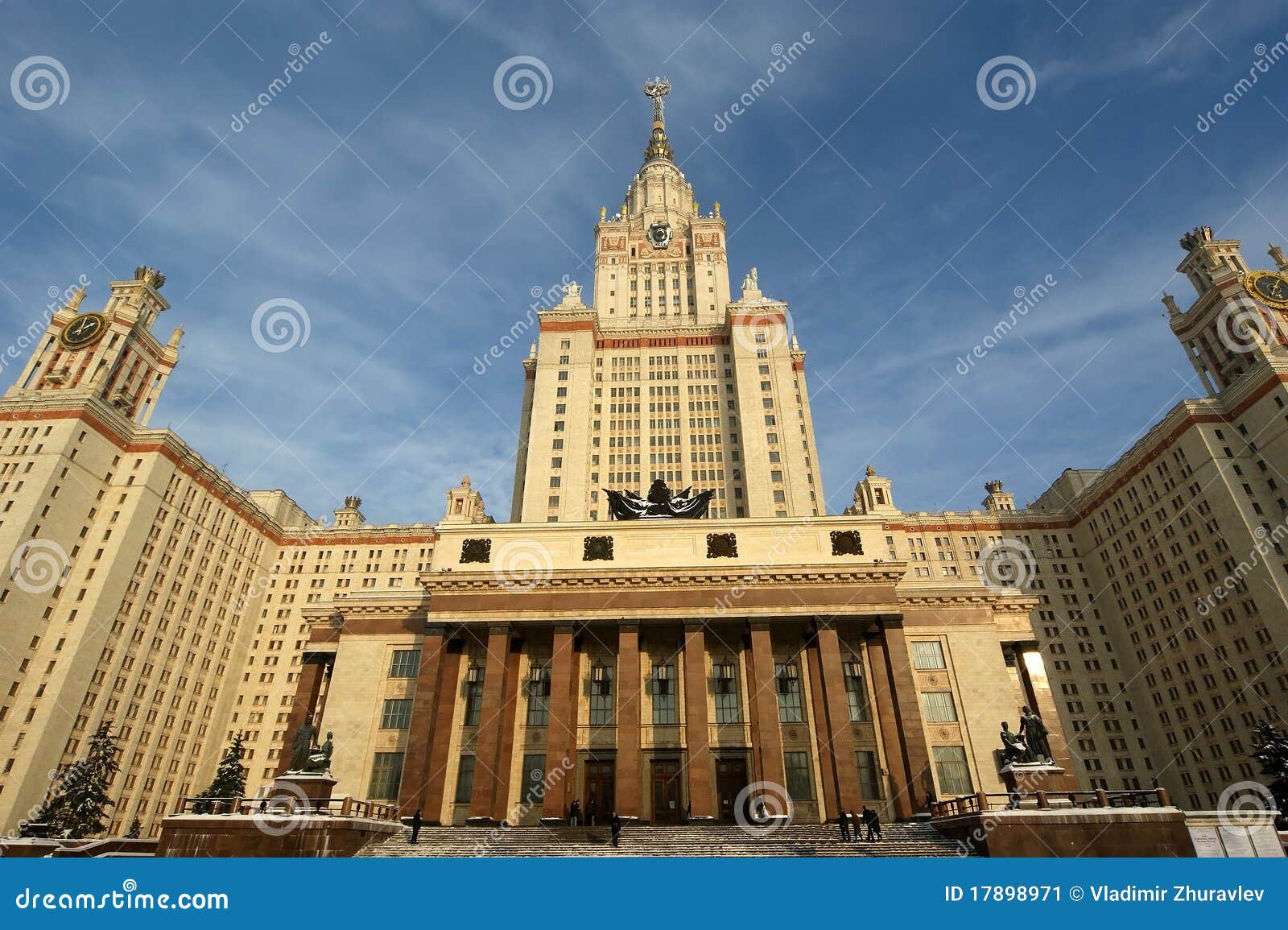 Moscow State University Main Building Stock Image - Image of lomonosov ...