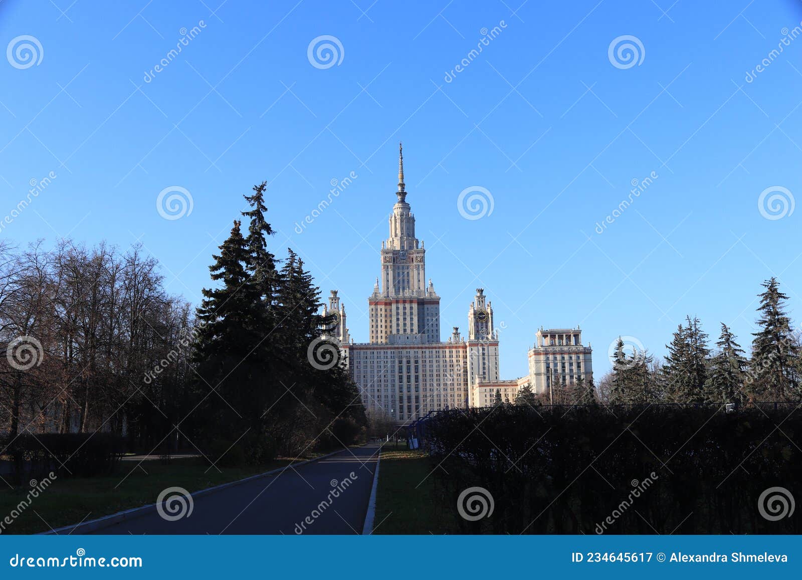 Moscow State University. MSU Stock Image - Image of construction, park ...