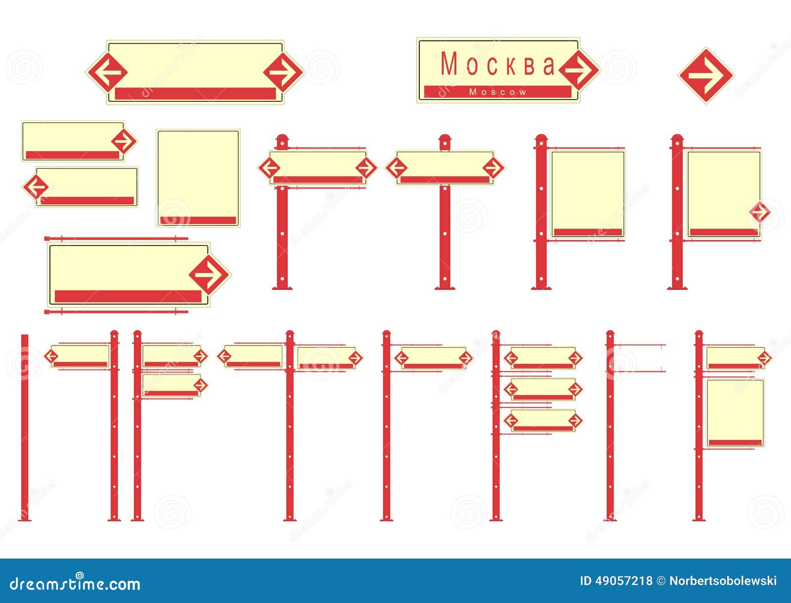 Moscow street signs stock vector. Illustration of element - 49057218