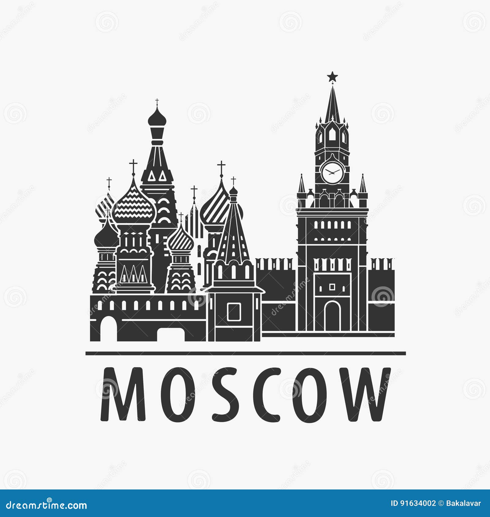 Moscow Vector Symbol stock illustration. Illustration of symbol - 91634002
