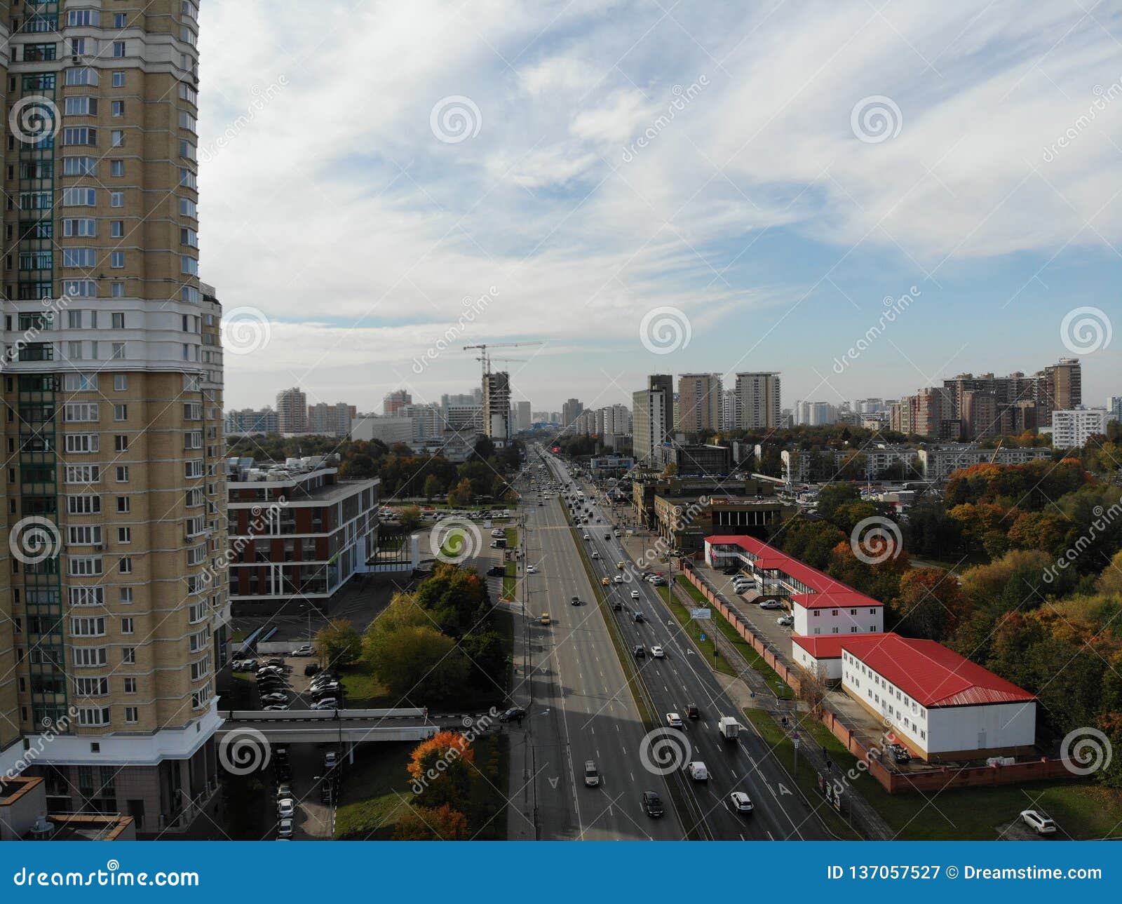 Moscow stock image. Image of moscow, drone, city, view - 137057527