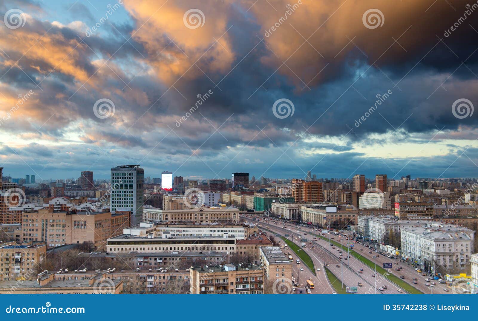 Moscow. View from above. stock photo. Image of quarter - 35742238