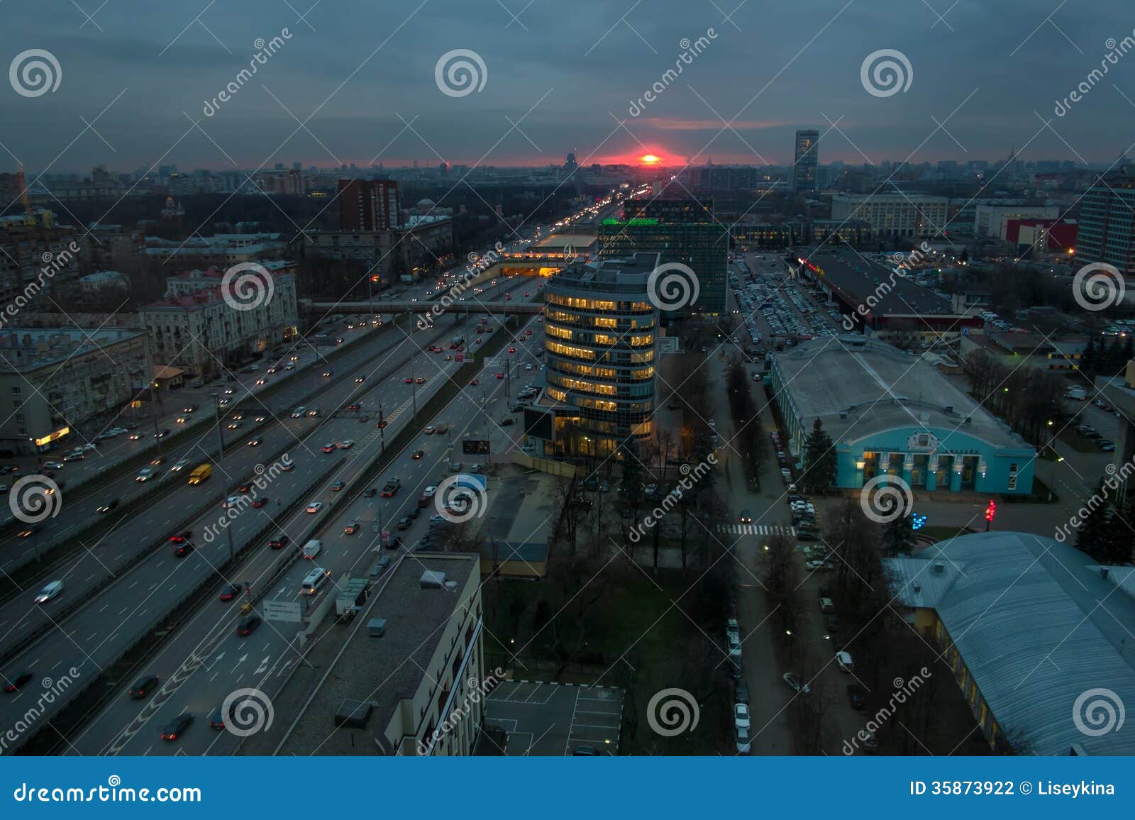 Moscow. View from above. stock photo. Image of morning - 35873922