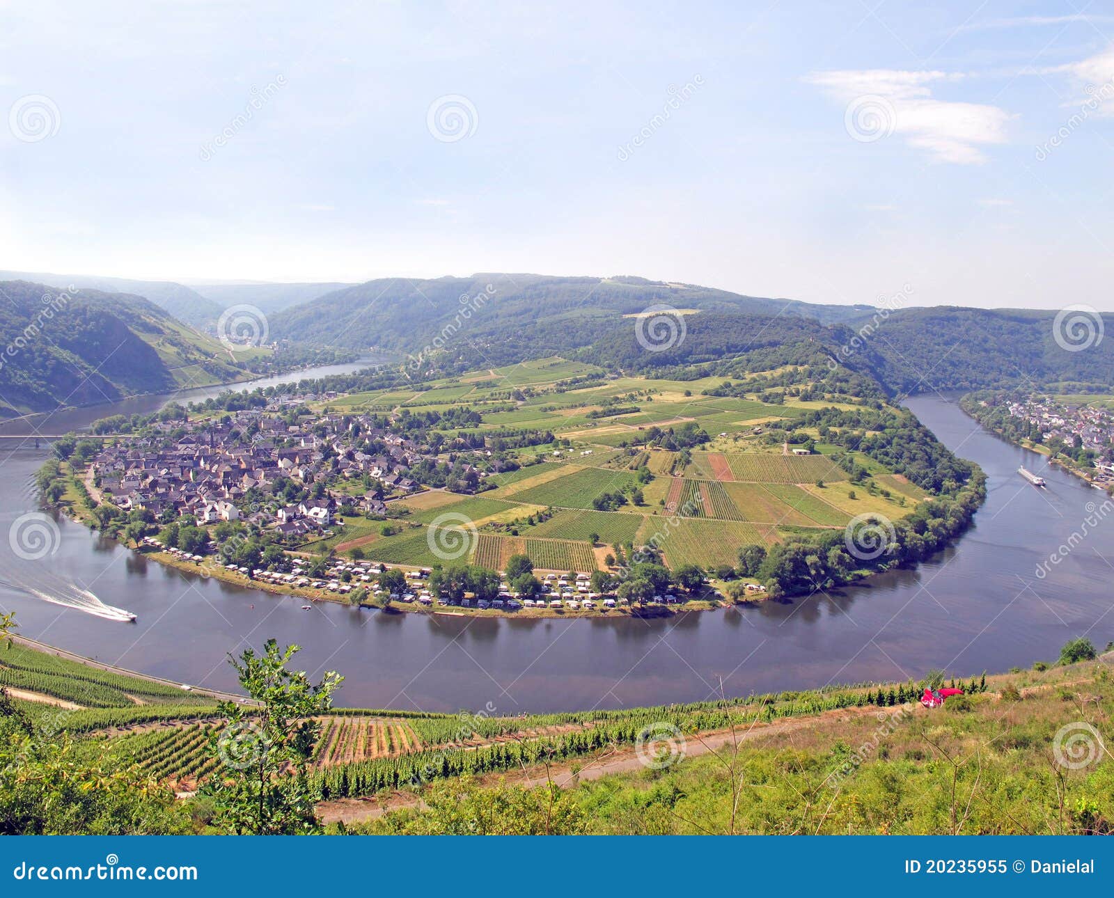 Mosel-Fluss-Panorama stockbild. Bild von berg, kurve - 20235955