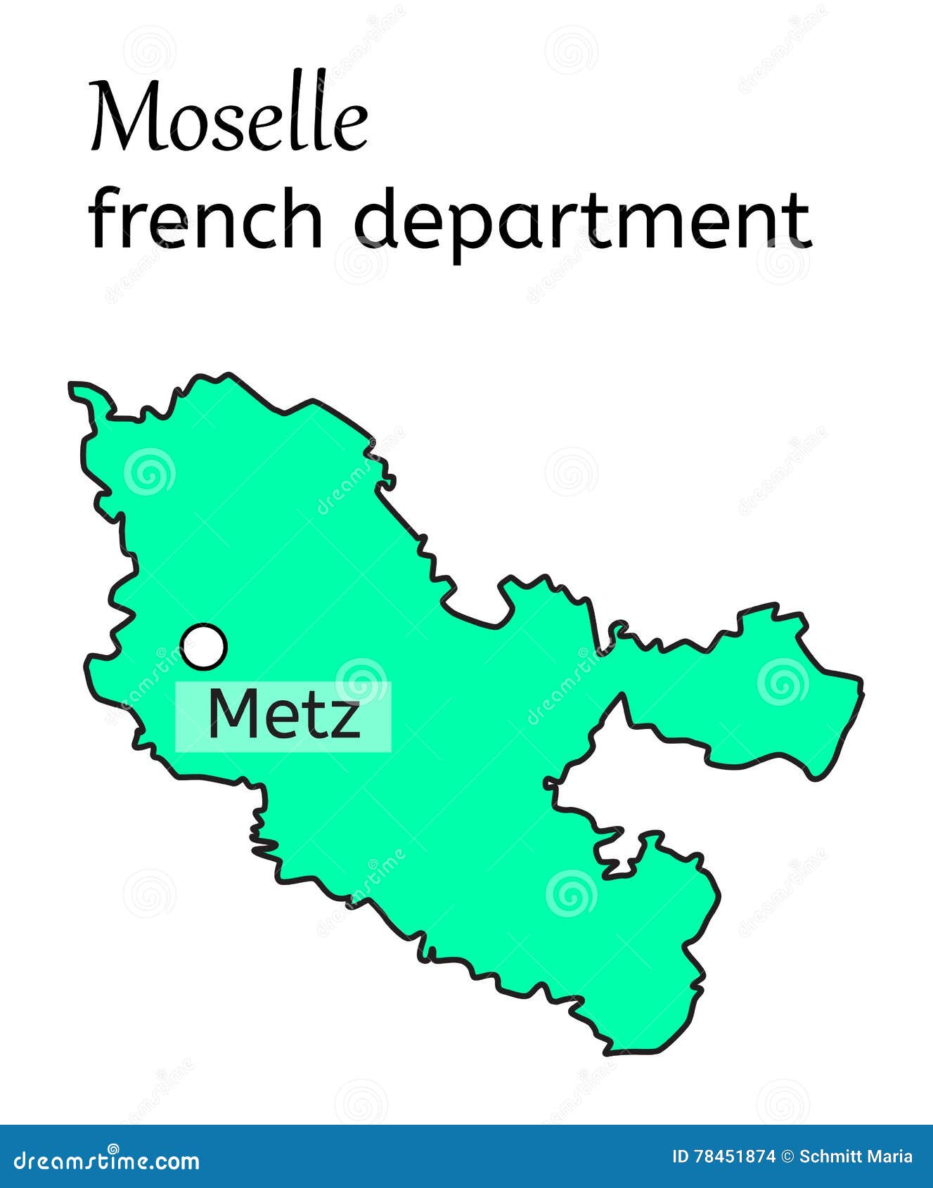 Moselle French Department Map Stock Vector - Illustration of regions ...