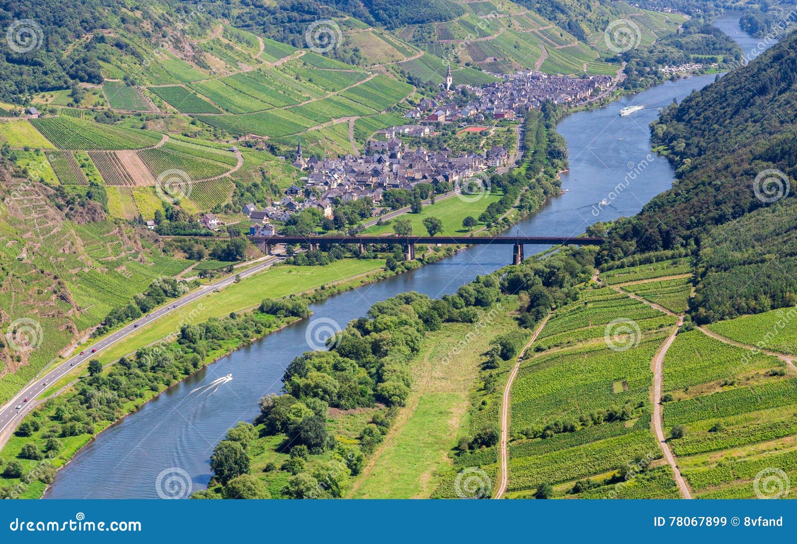 Moselle Valley Overlooking Ediger-Eller and the Mosel Stock Image ...