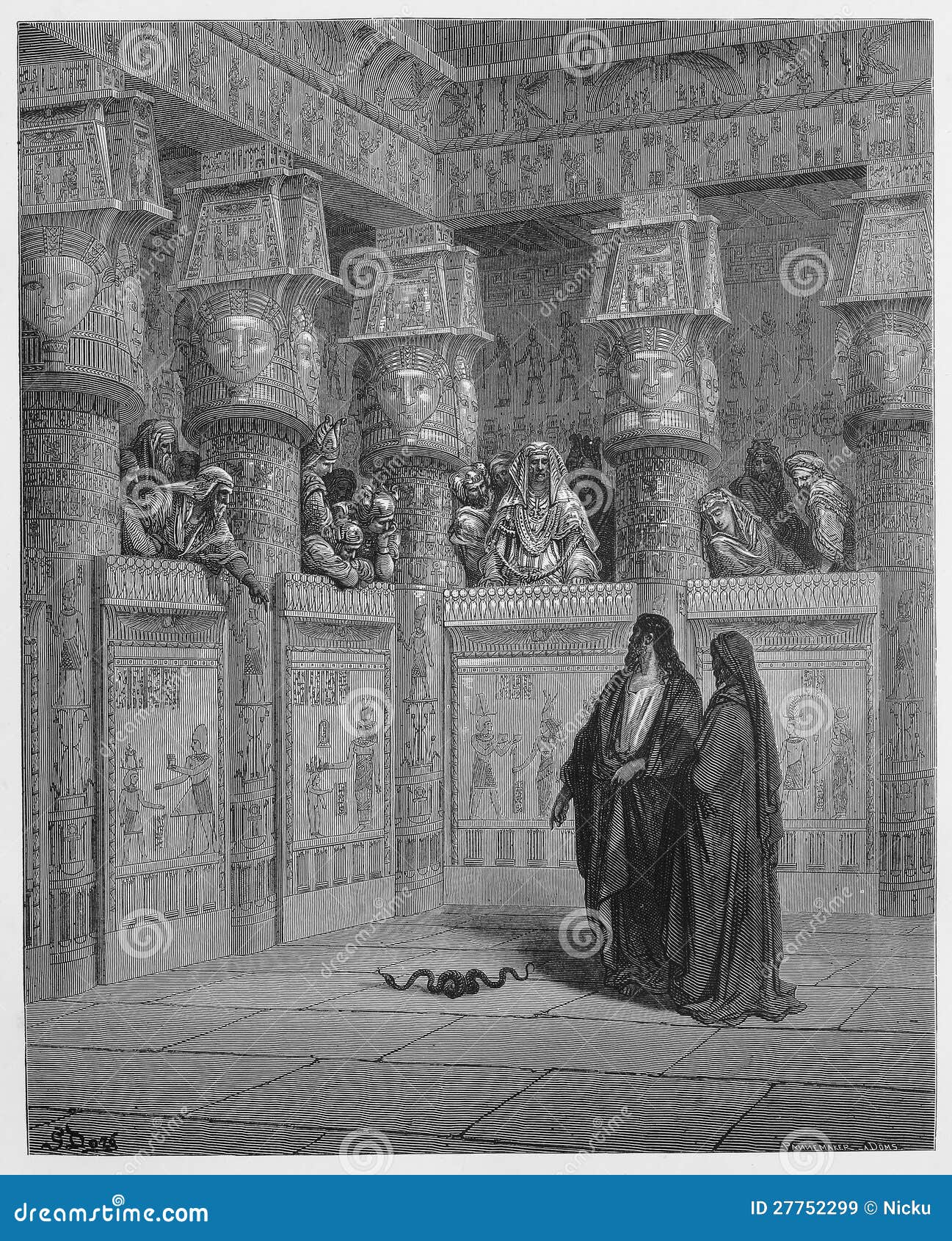 Moses And Aaron Before Pharaoh. Pencil Drawing Royalty-Free Stock Photo ...