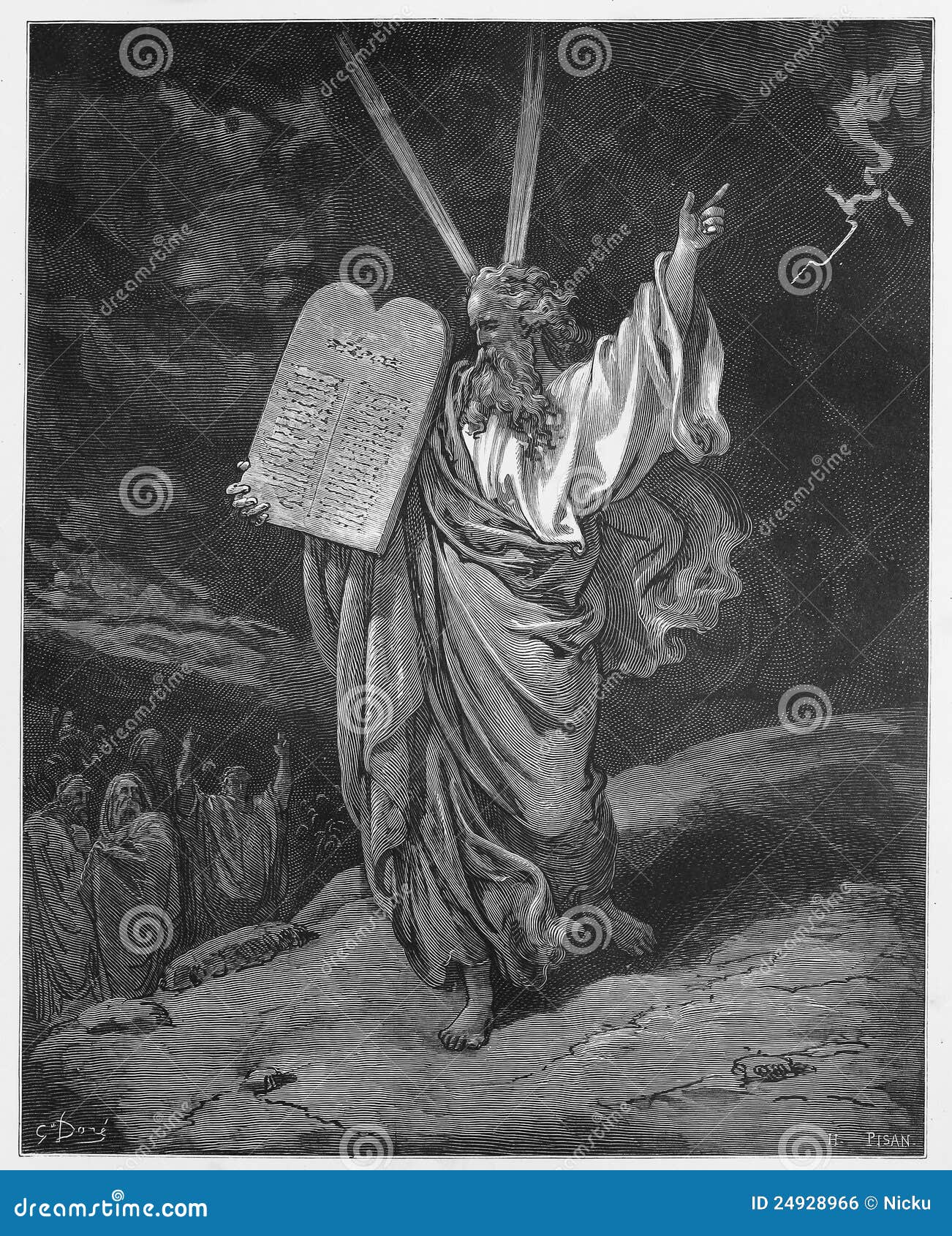 Moses Comes Down from the Mountain with the Tablet Editorial Photo ...