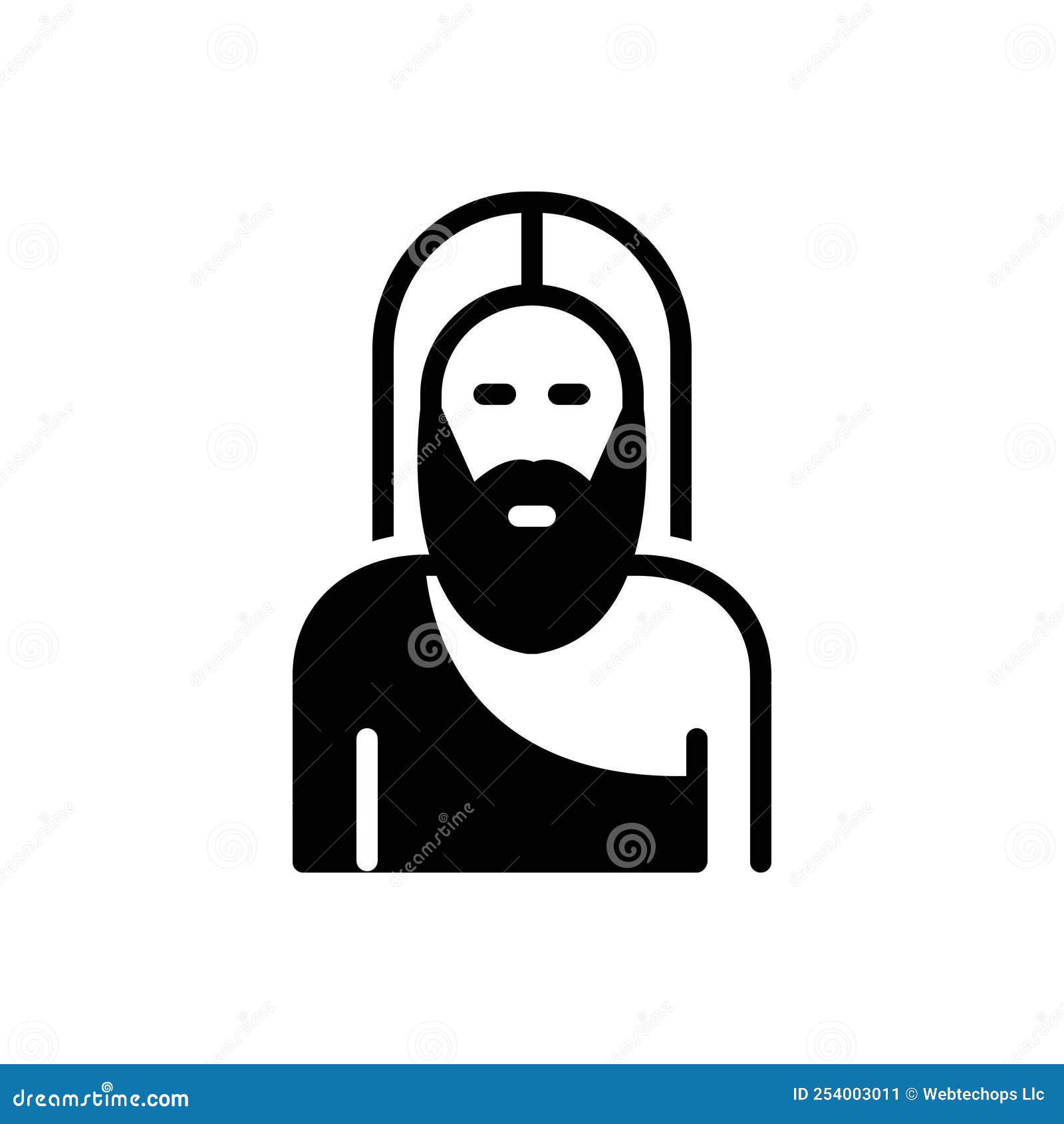 Black Solid Icon for Moses, Christian and God Stock Illustration ...