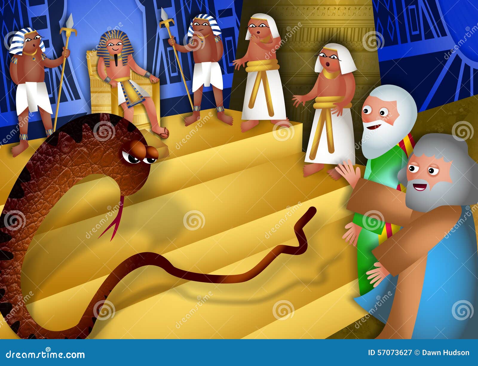 Moses Och Aaron before Pharaoh Stock Illustrationer - Illustration av ...