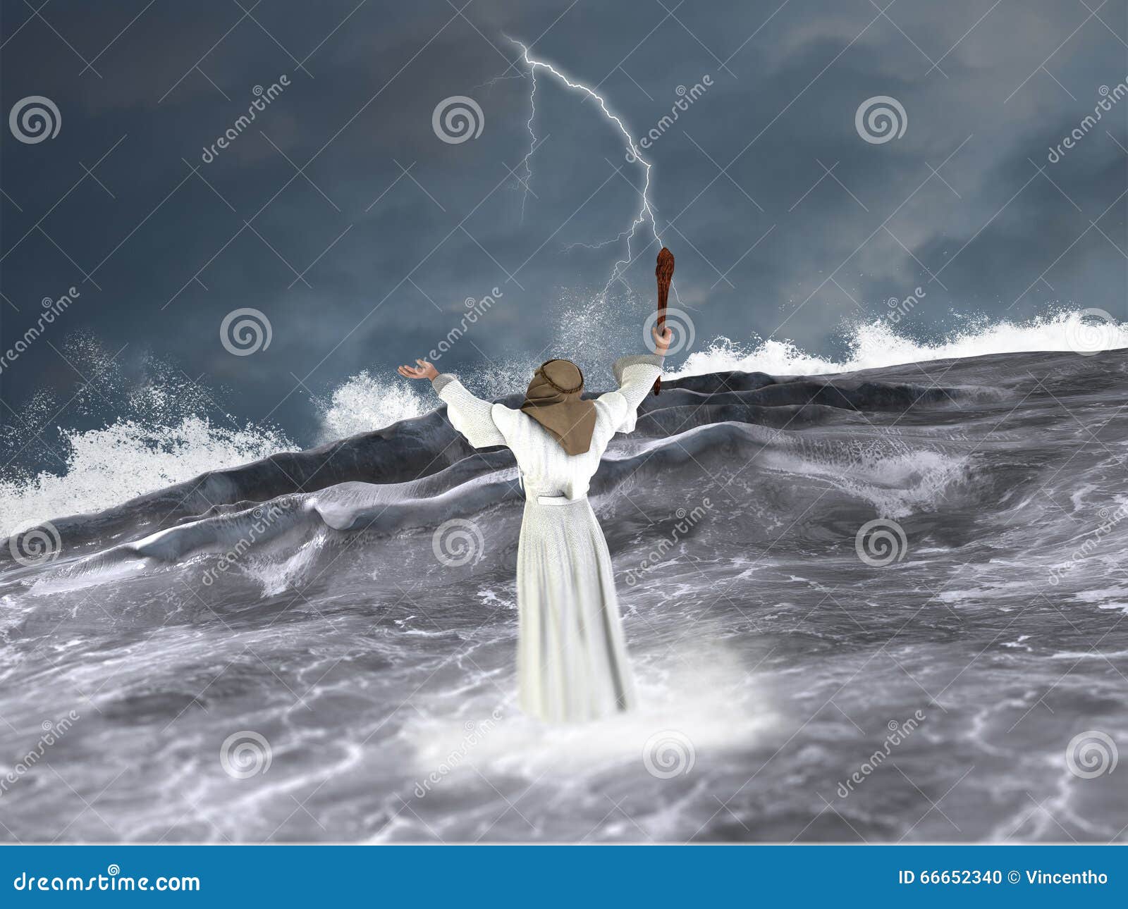 Moses Parting Red Sea Illustration Stock Photography | CartoonDealer ...