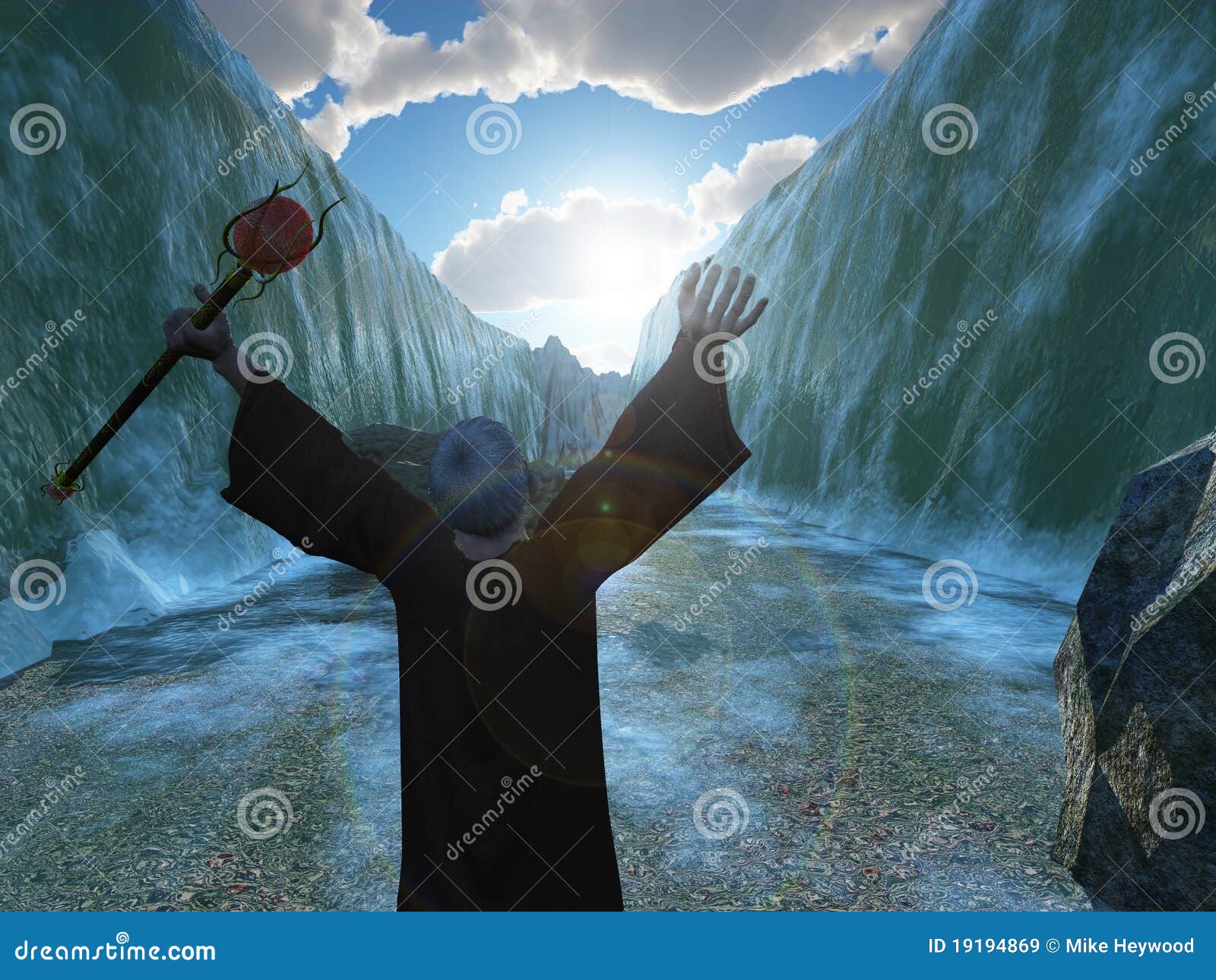 Moses Que Divide El Mar Rojo Stock de ilustración - Ilustración de ...