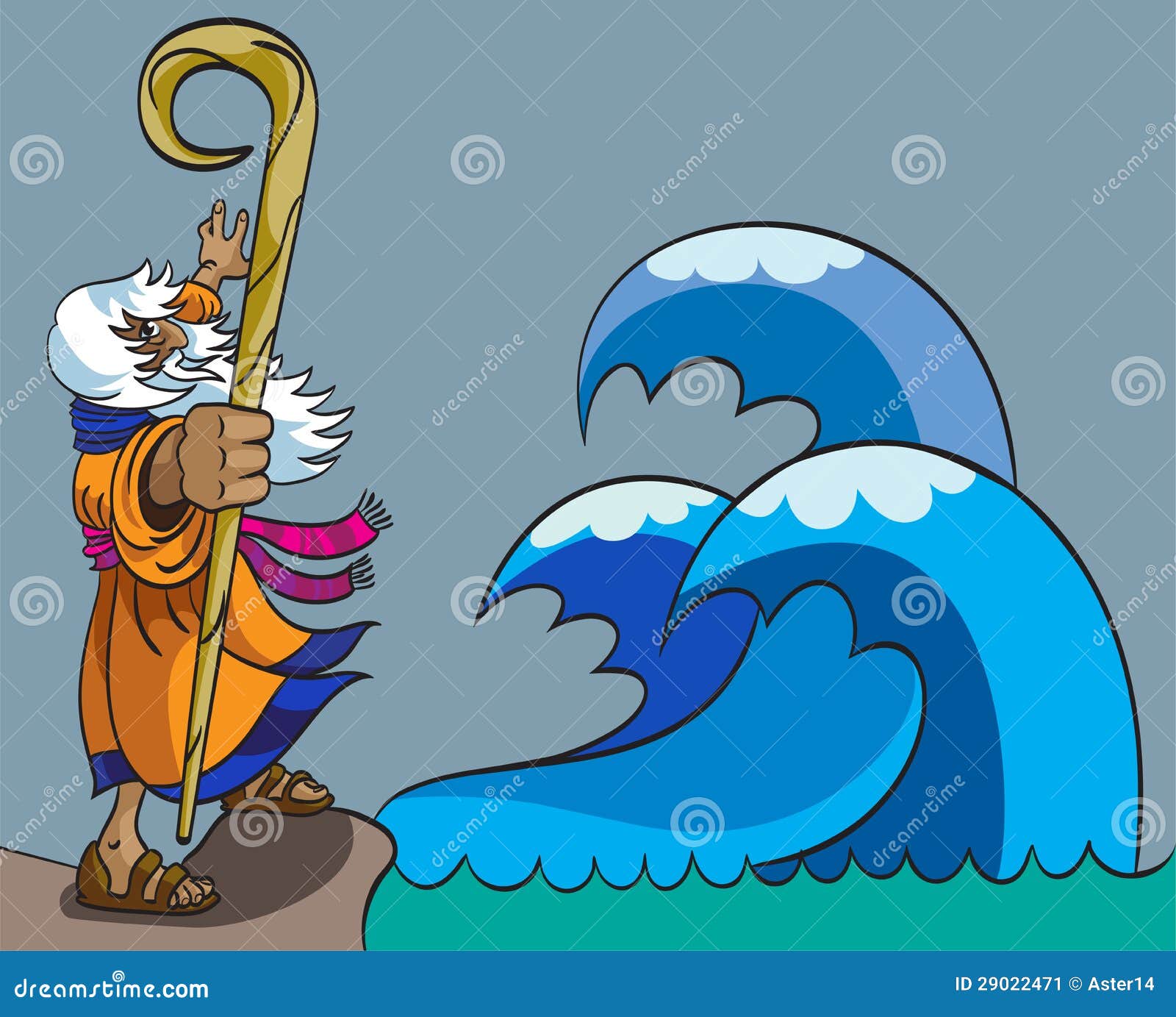 Moses and Red Sea stock vector. Illustration of story - 29022471