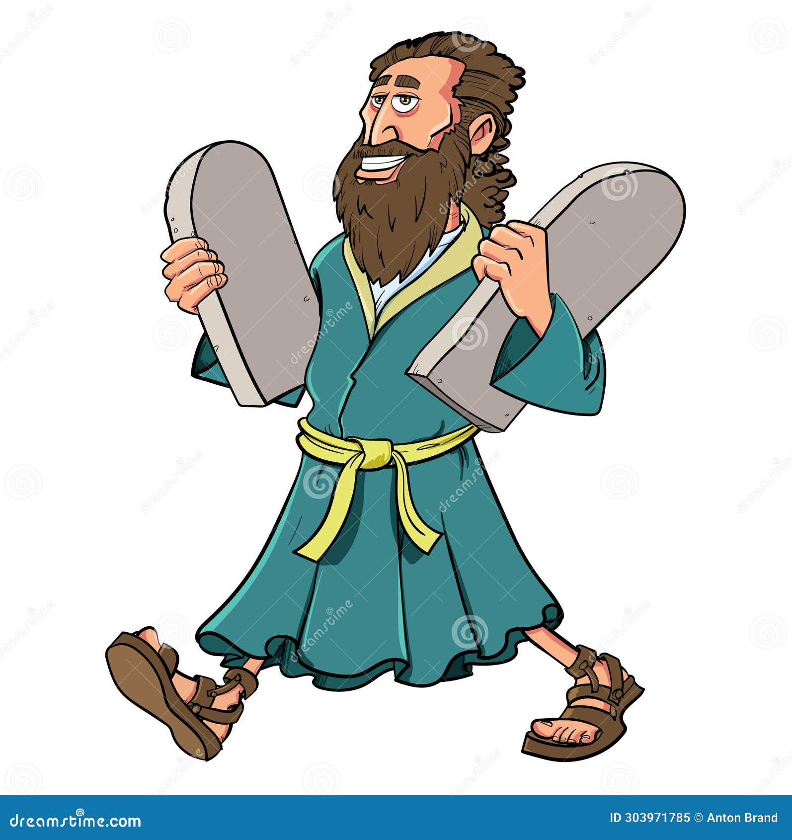 Happy Moses Parting Red Sea Vector Illustration | CartoonDealer.com ...