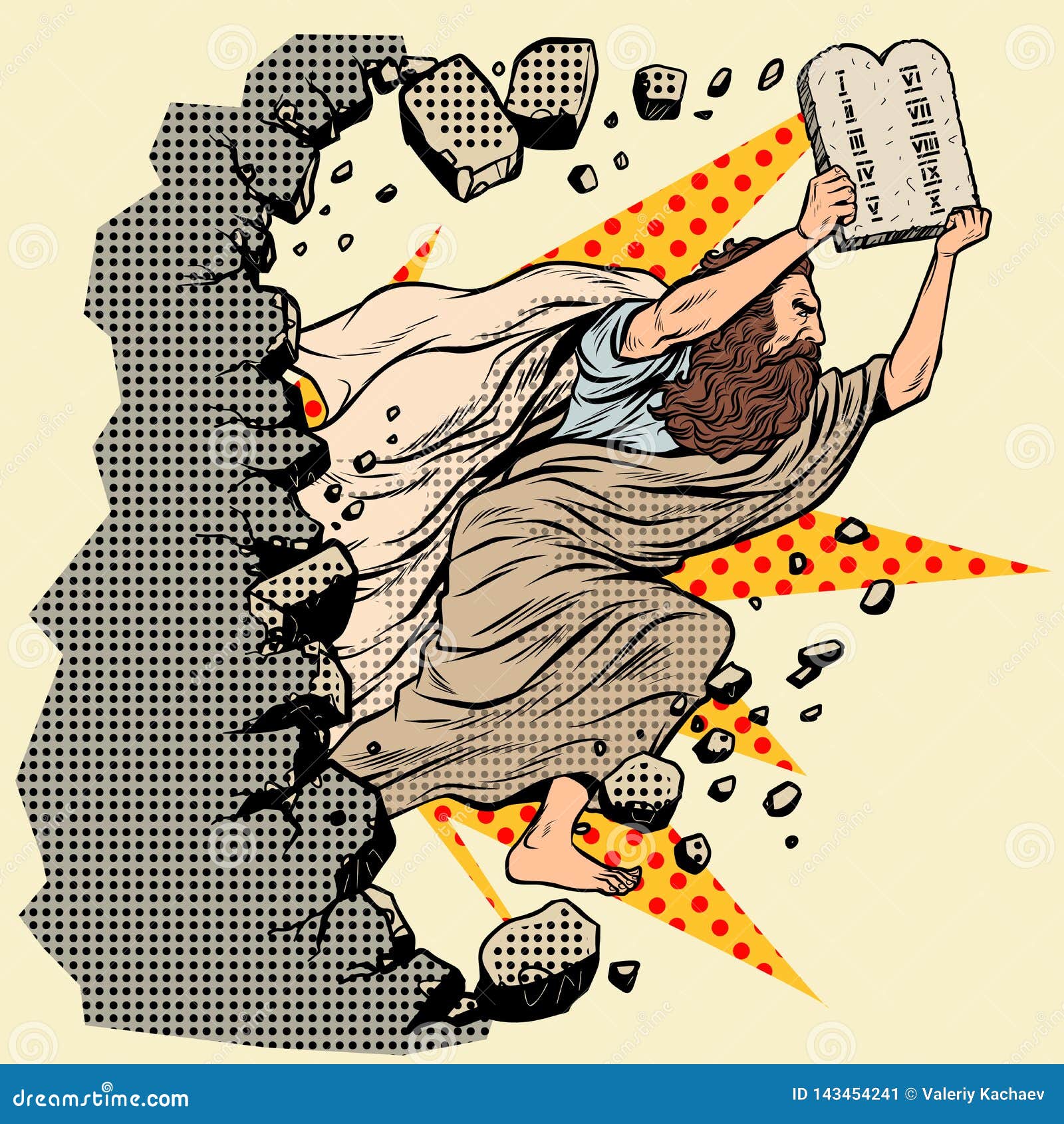Moses With Tablets Of The Covenant 10 Commandments Breaks A Wall ...