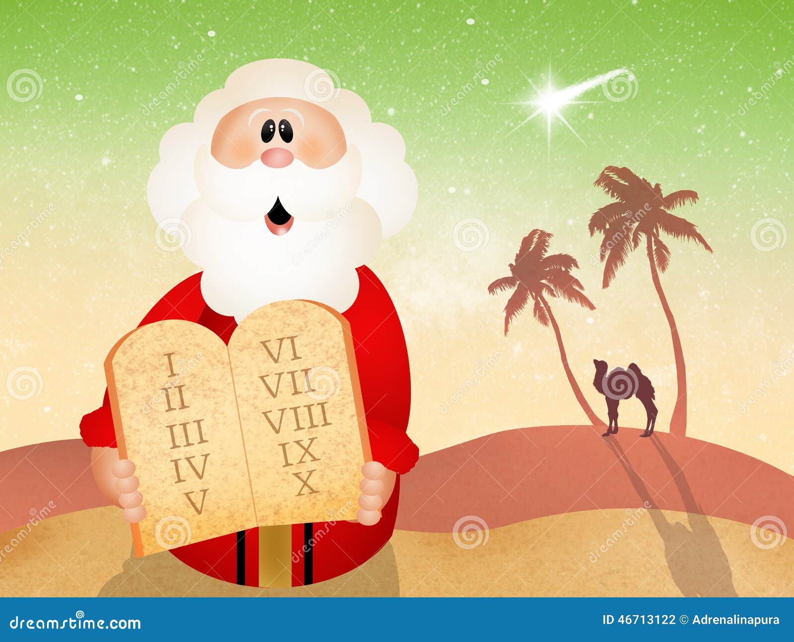 Moses with Ten Commandments Stock Illustration - Illustration of ...