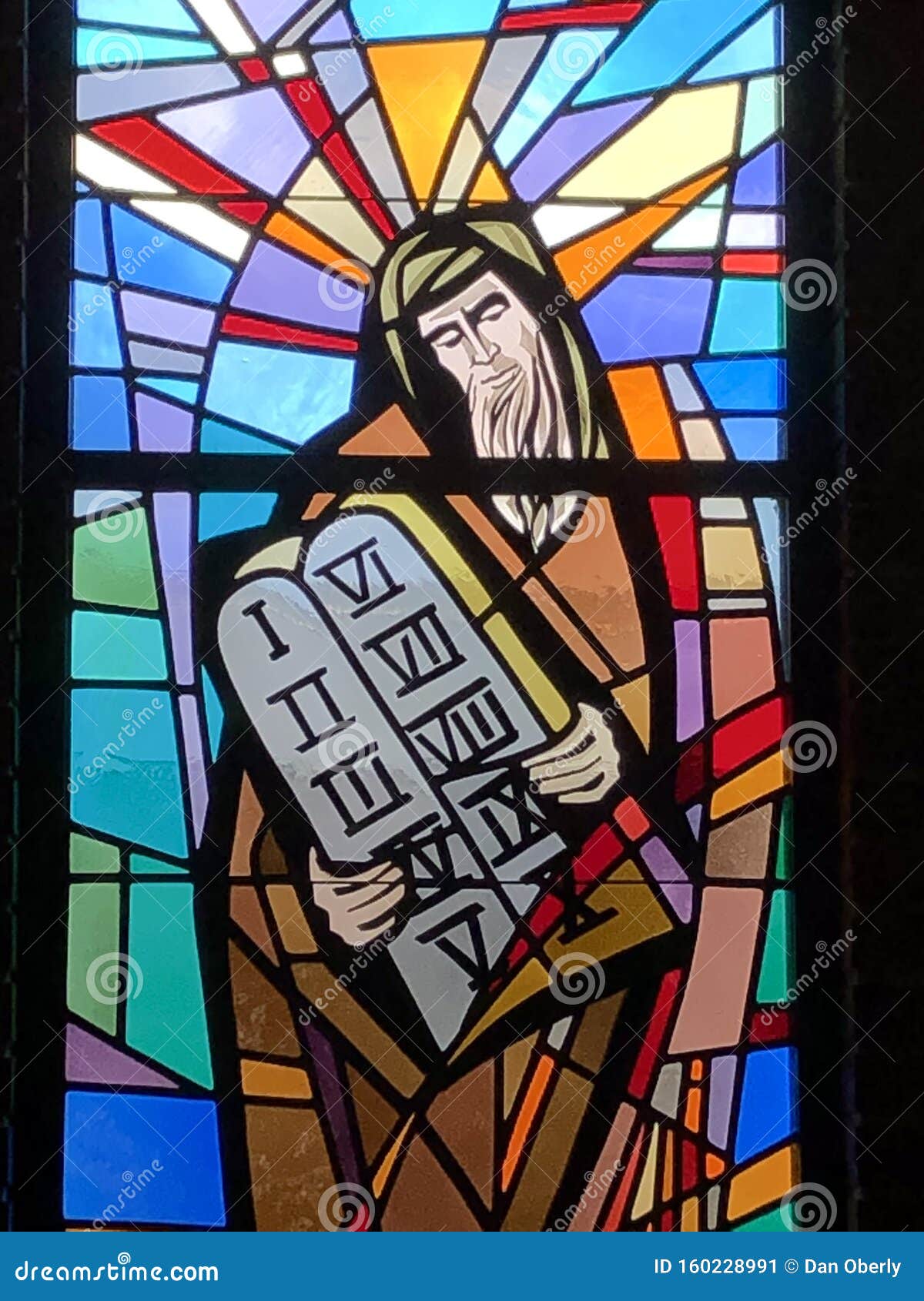 Moses, Stained Glass Window In St. James Church In Hohenberg, Germany ...