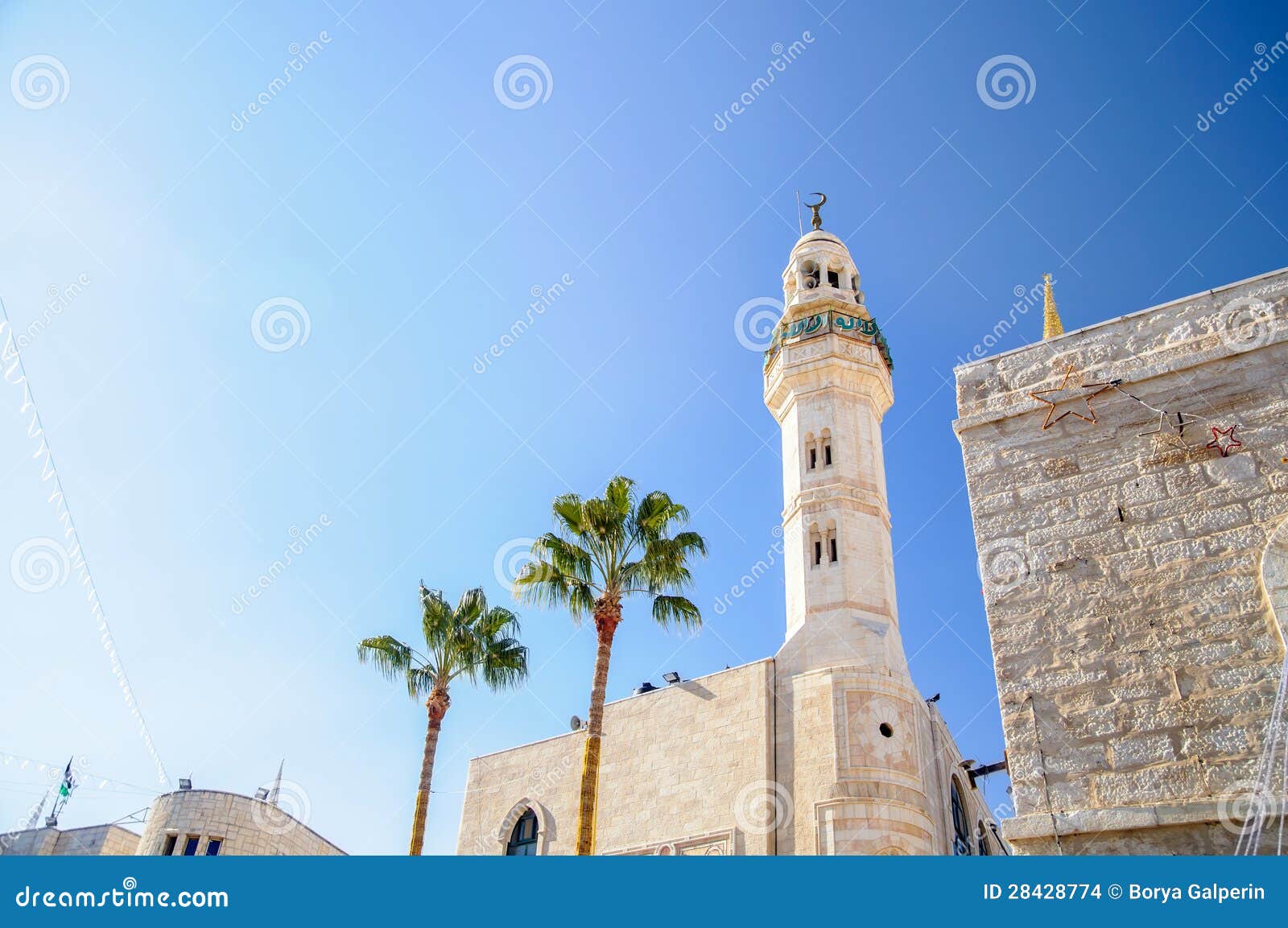 Moskee Van Omar, Bethlehem, Palestina Stock Foto - Image of godsdienst ...