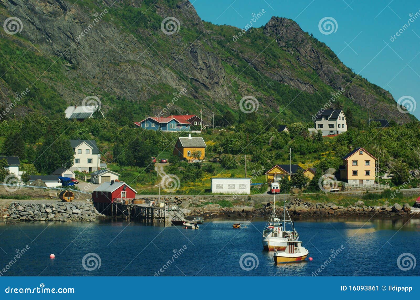 Moskenes Harbour (Lofoten, Norway) Stock Image - Image of horizontal ...