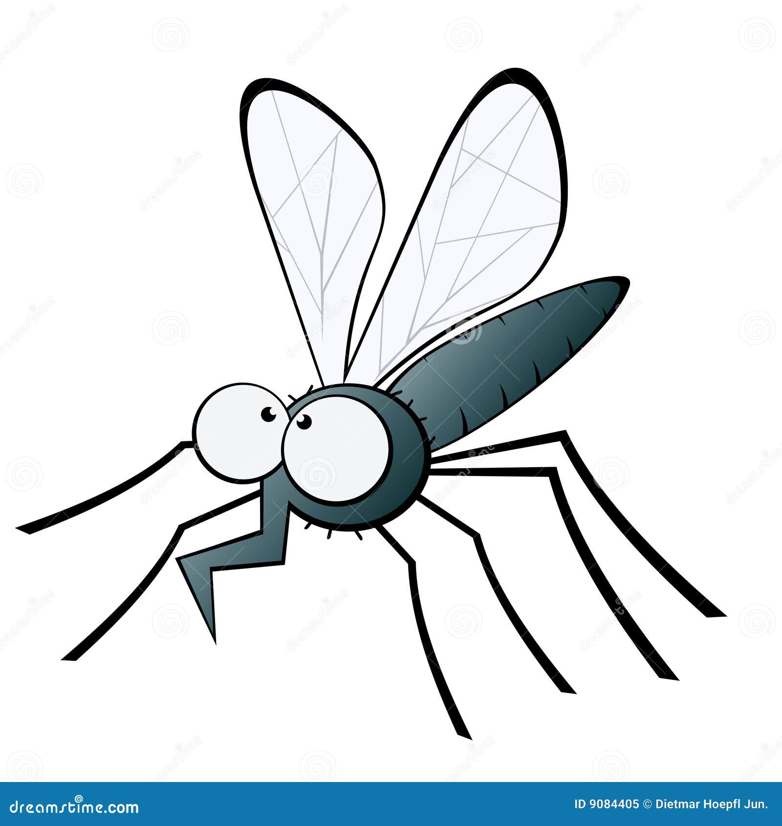 Moskito Mit Verbogener Proboscis Vektor Abbildung - Illustration von ...