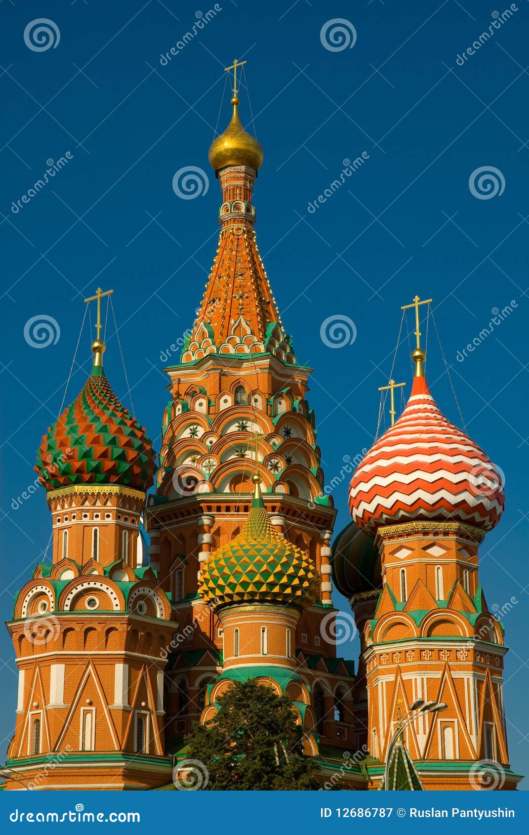 Moskou. De Kathedraal Van Het Basilicum Van Heilige Stock Afbeelding ...